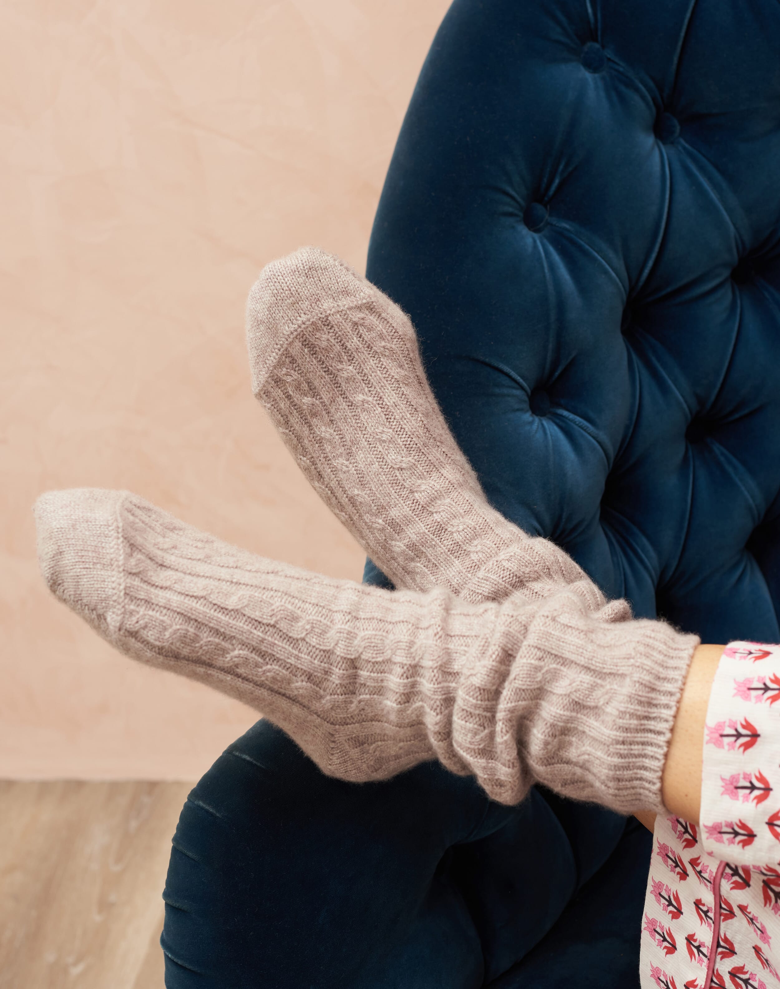 Women's Cashmere Bed Socks in Ash | Women's Socks | Brora