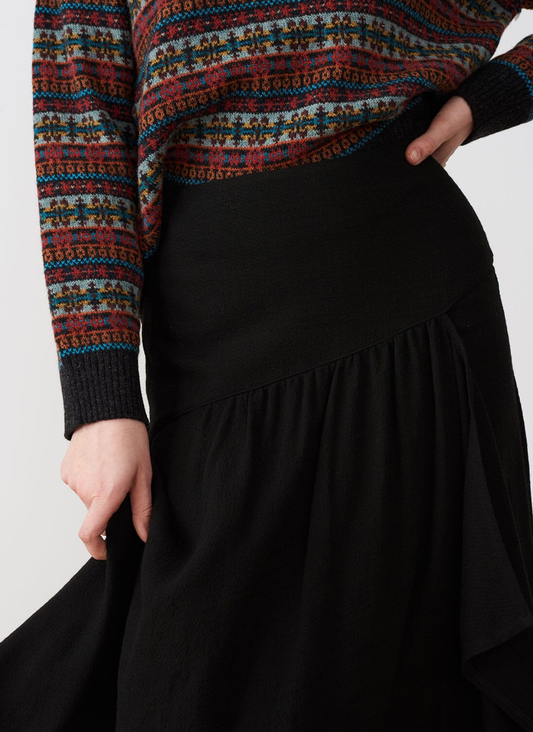 Black Waterfall Skirt | Midi & Maxi Skirts | Brora