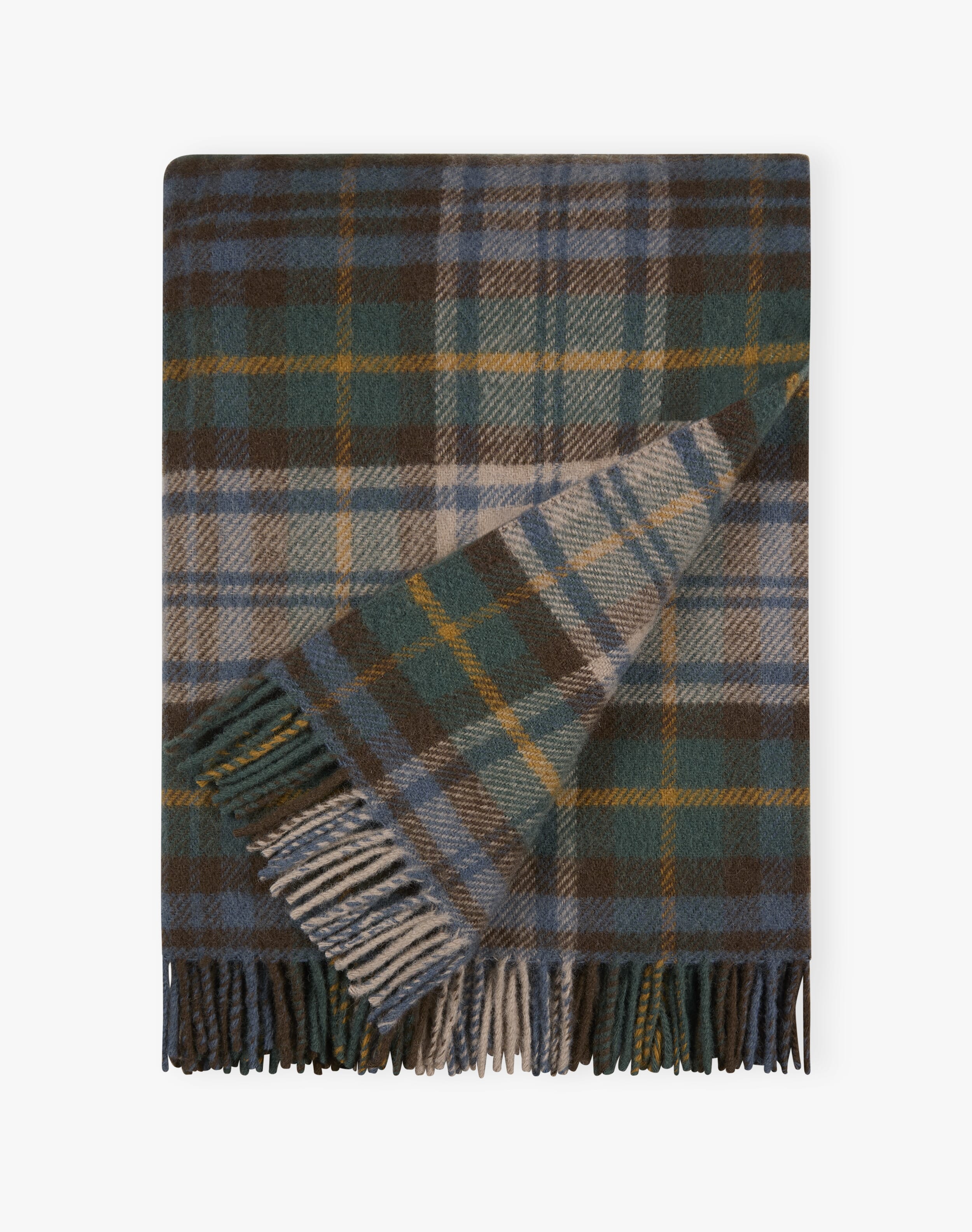 Cedar & Mole Pure Wool Checked Rug | Blankets | Brora UK