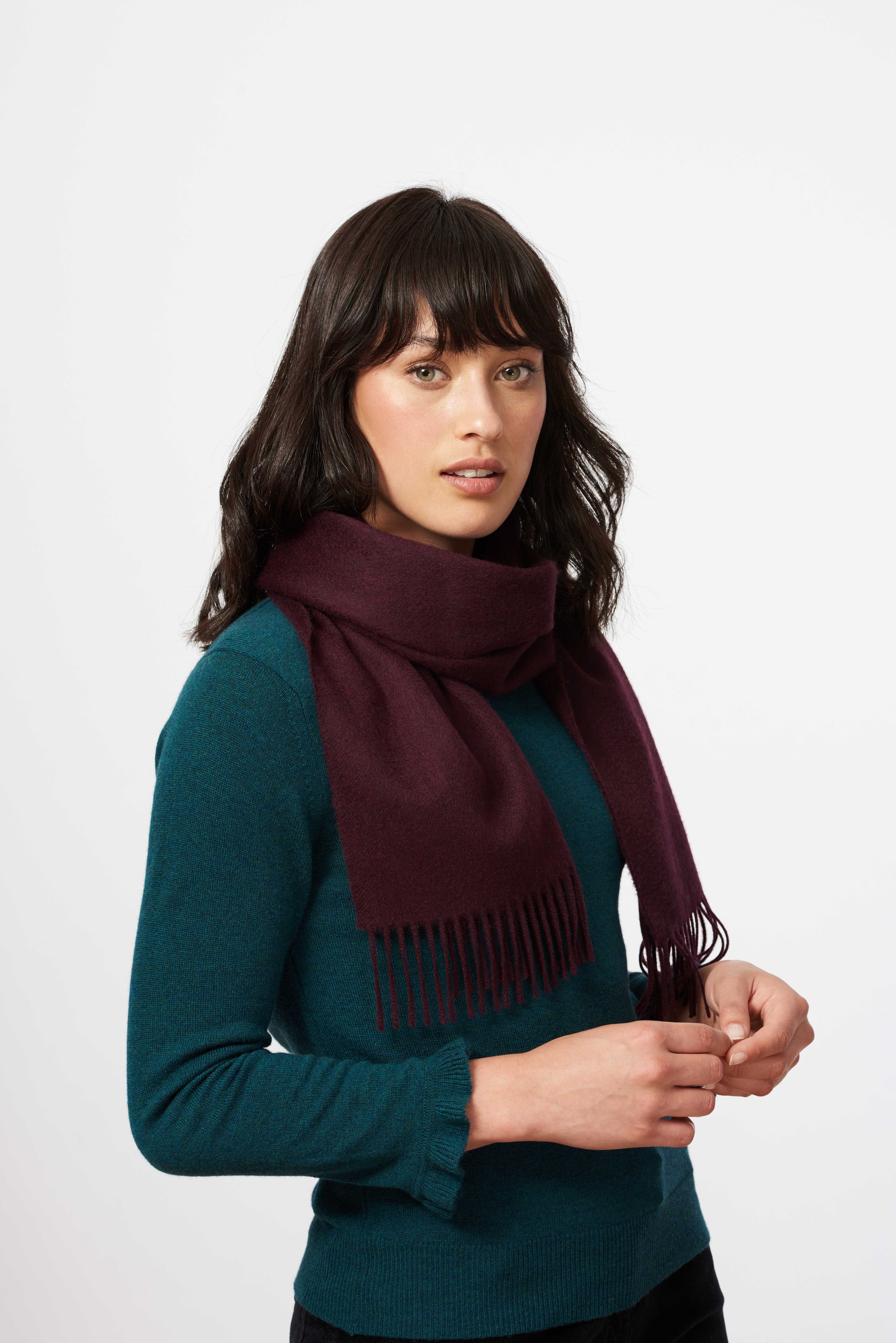 Oxblood Cashmere Scarf | Scarves & Stoles| Brora