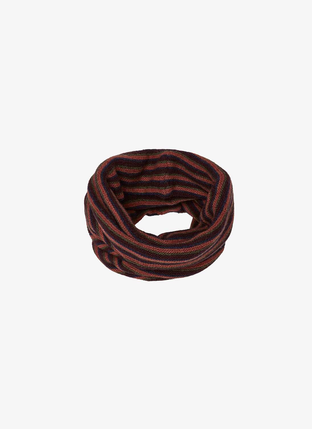 French navy Cashmere Stripe Snood | Brora