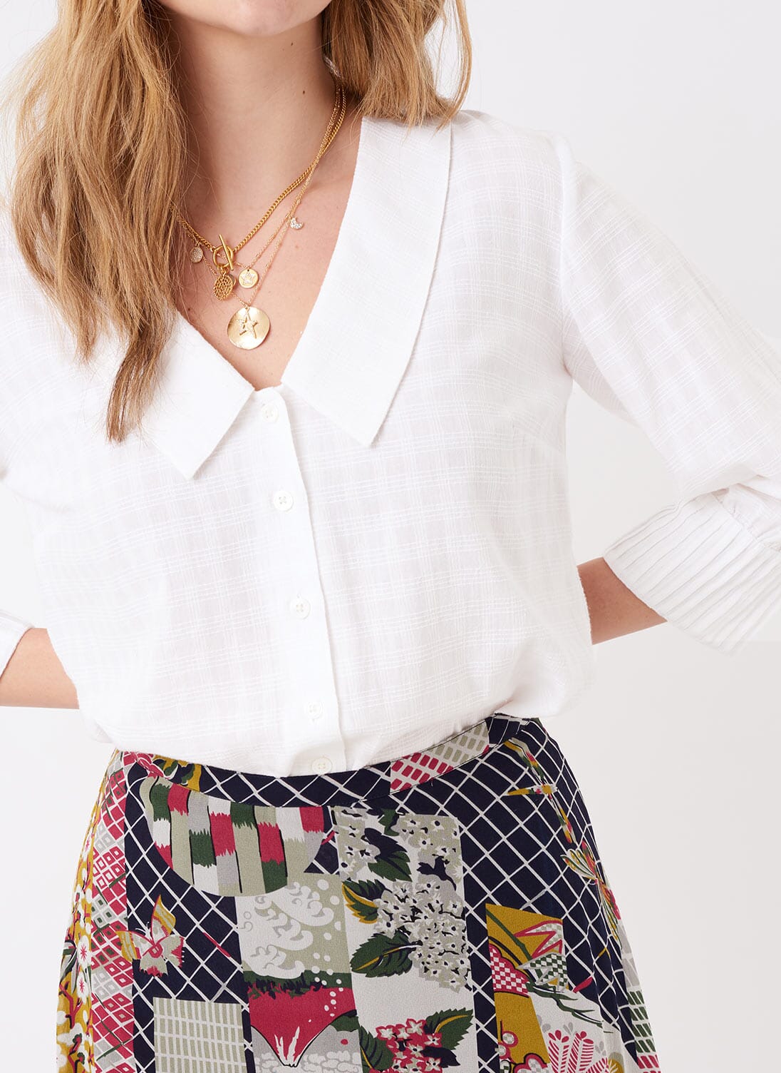 Women's White Organic Cotton Chelsea Collar Blouse | Brora