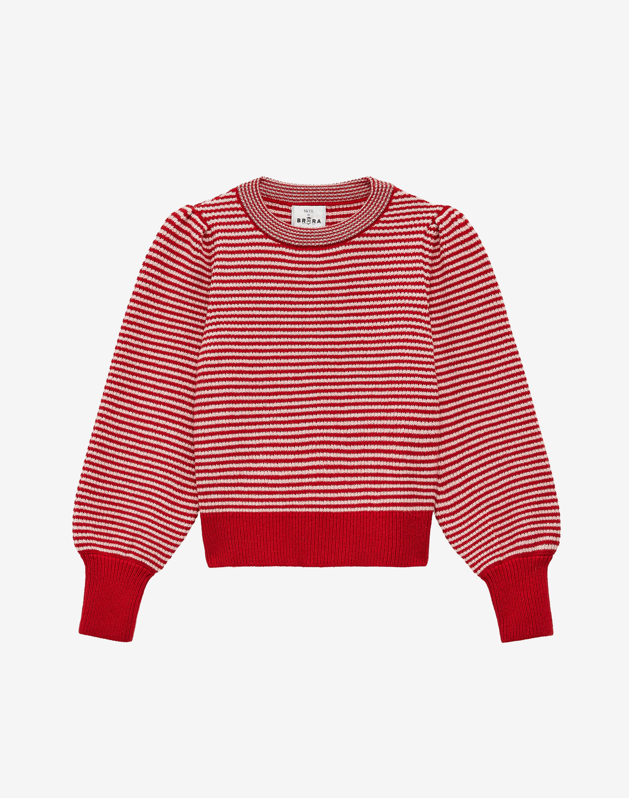 Red Wool Stripe Jumper | Women's Jumpers| Skye by Brora