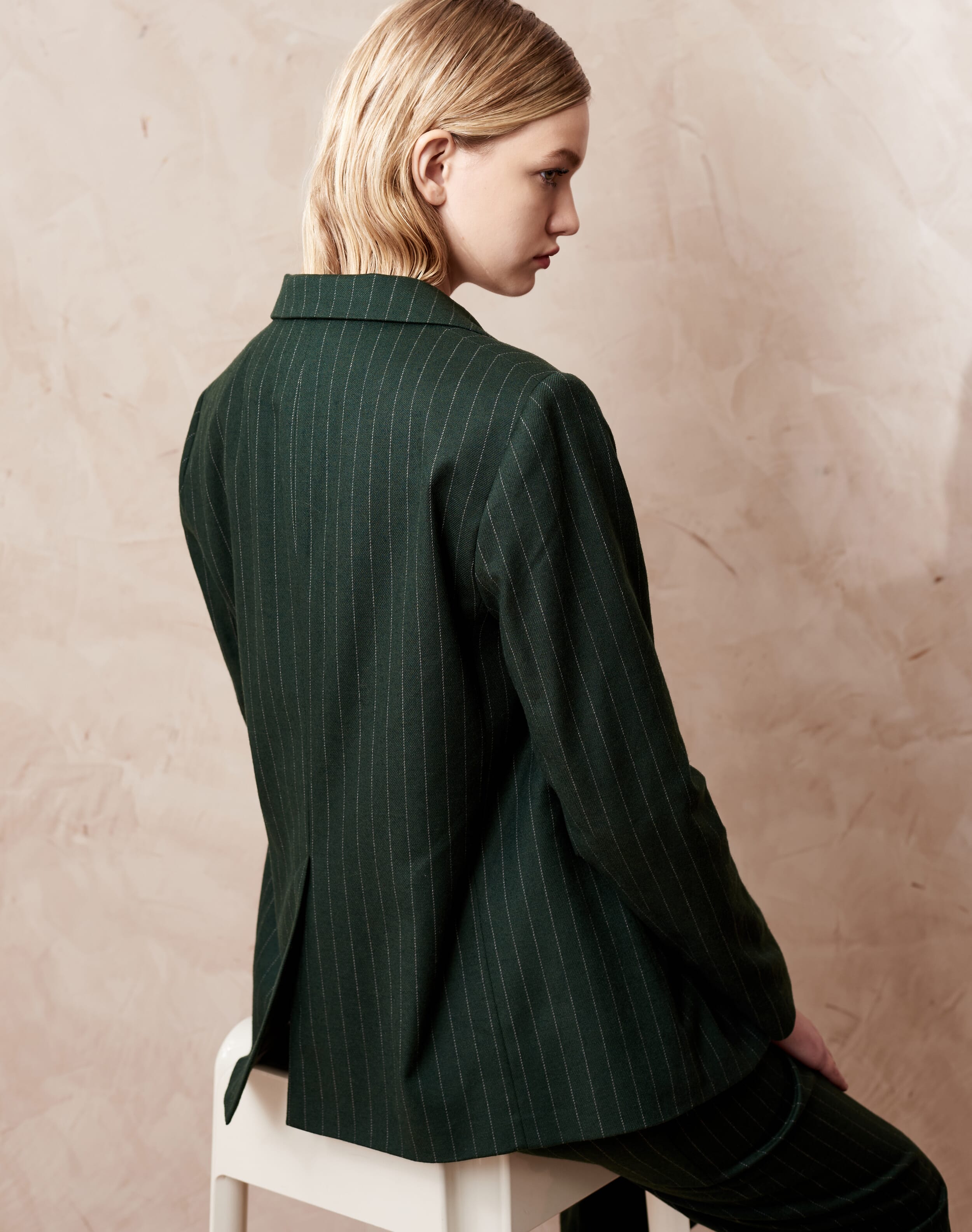 Green Pinstripe Blazer | Women's Blazers | Skye by Brora