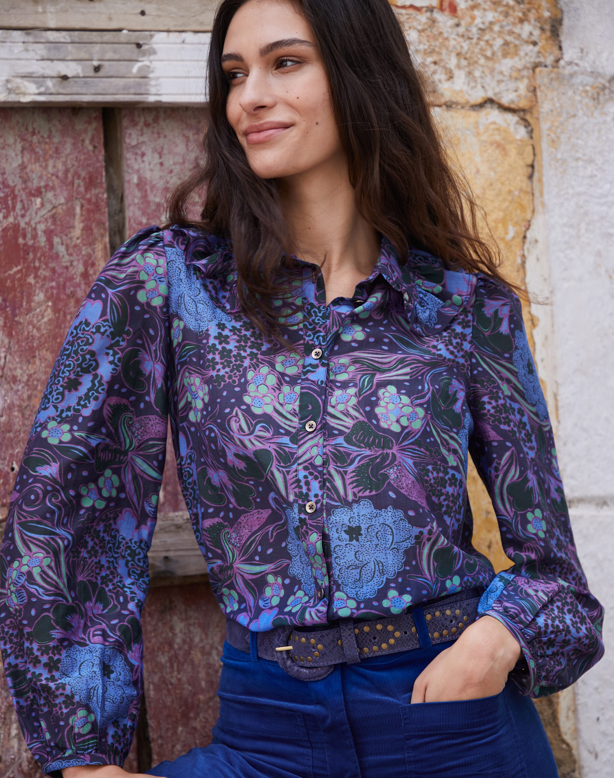 Navy Snake Print Leather Belt | Accessories | Brora Sale