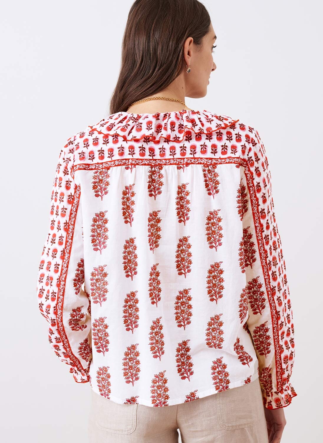 Poppy Cotton Voile Patchwork Blouse | Women's Blouses | Brora