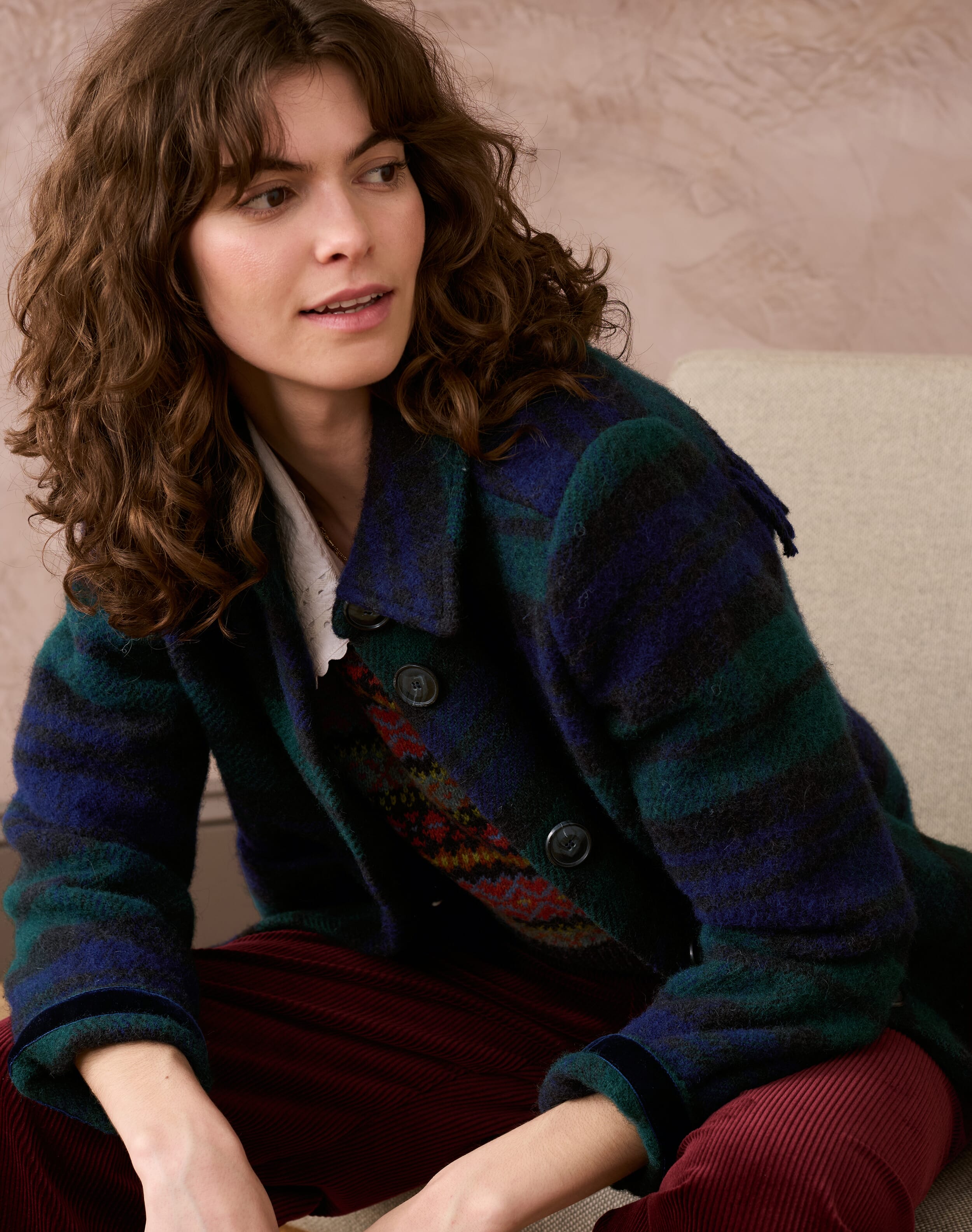 Wool Blanket Jacket in Blackwatch | Women's Jackets | Brora UK