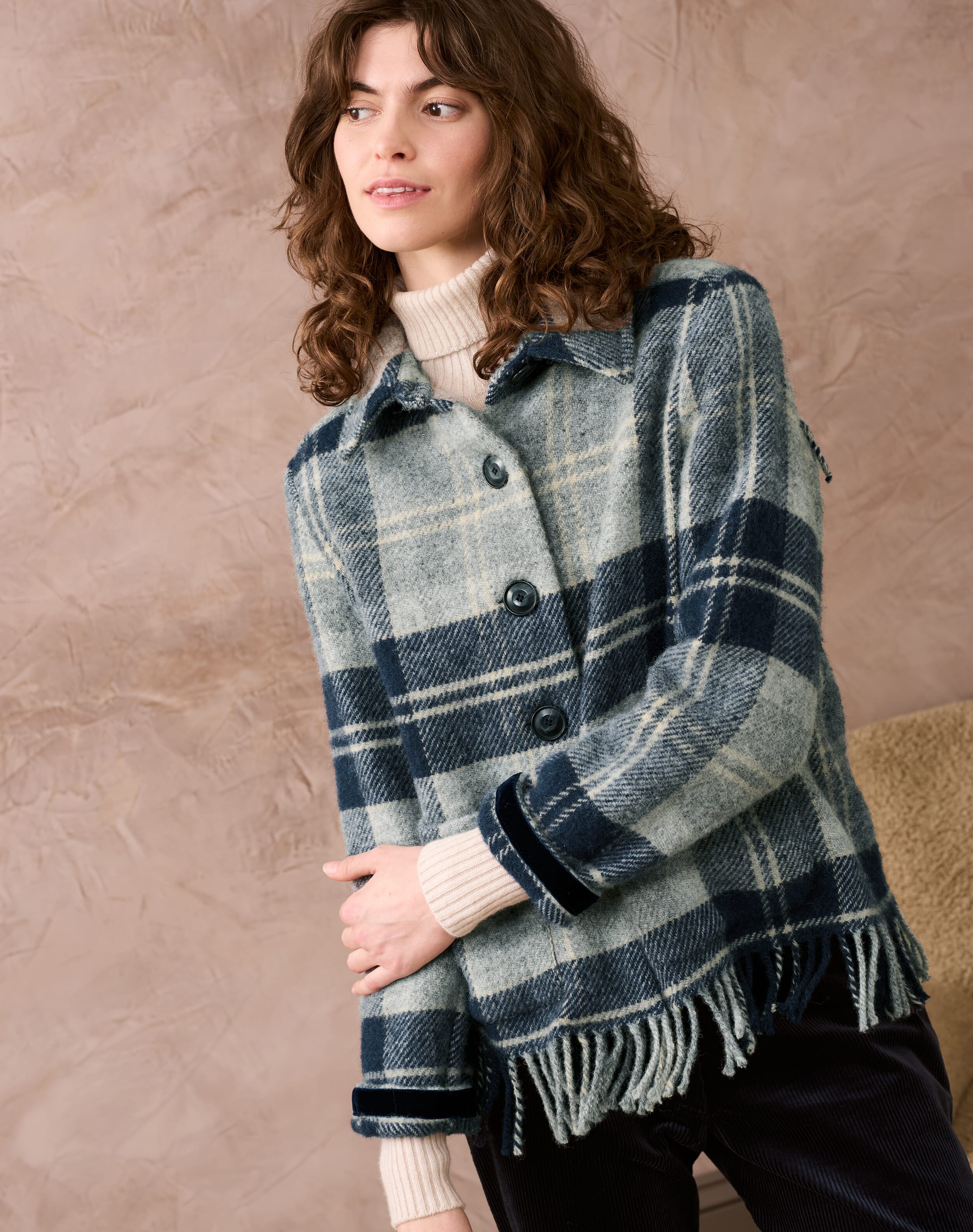 Wool Blanket Jacket in Storm | Women's Jackets | Brora UK