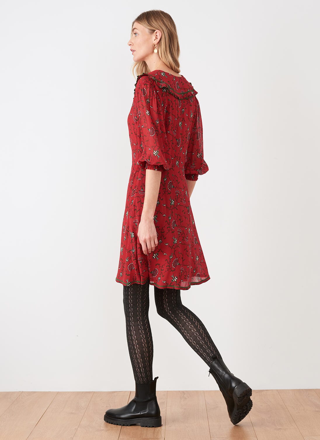 Poppy Silk Botanical Print Dress | Womenswear | Brora