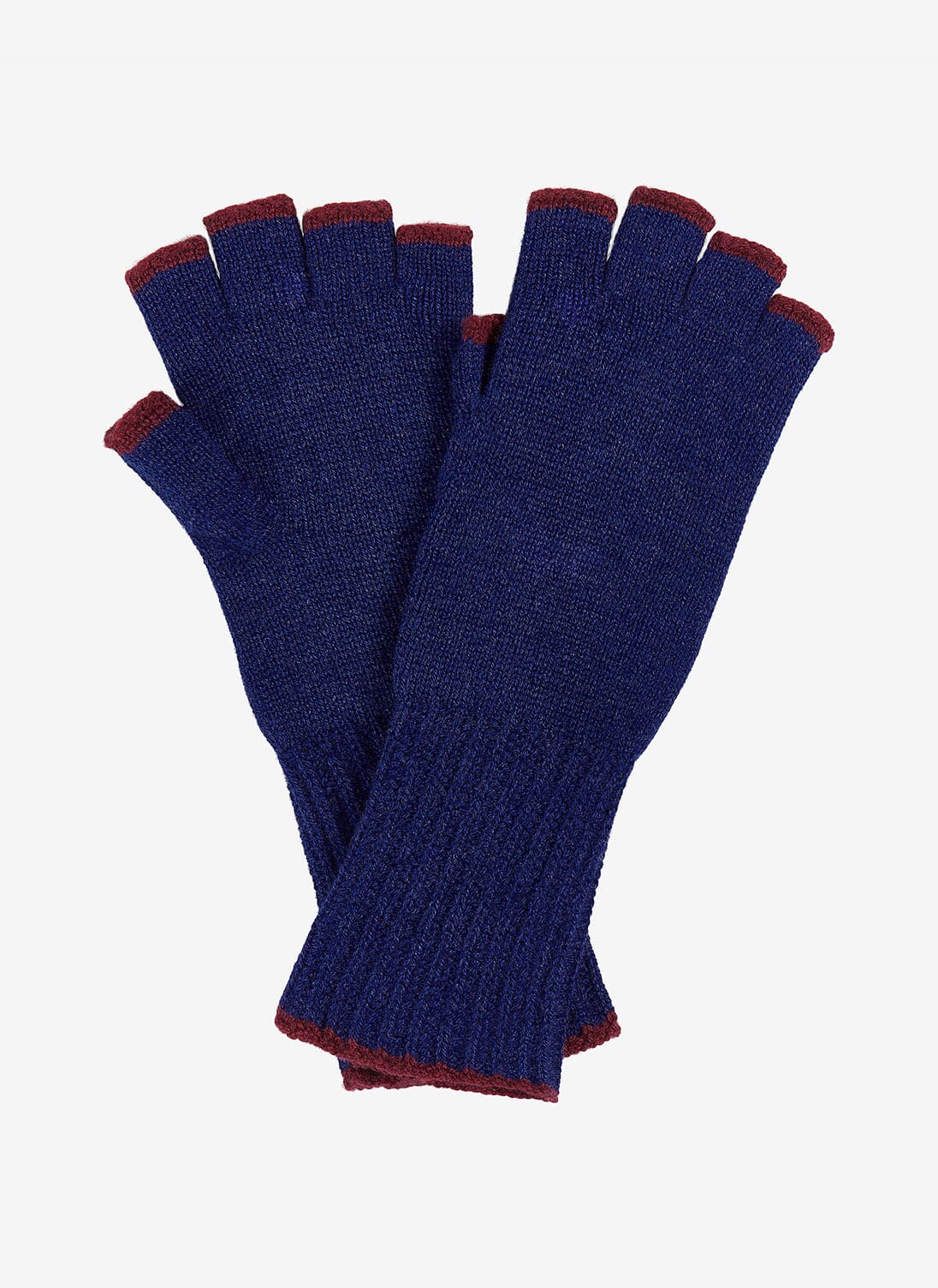 Cobalt And Berry Womens Cashmere Fingerless Gloves Brora Uk