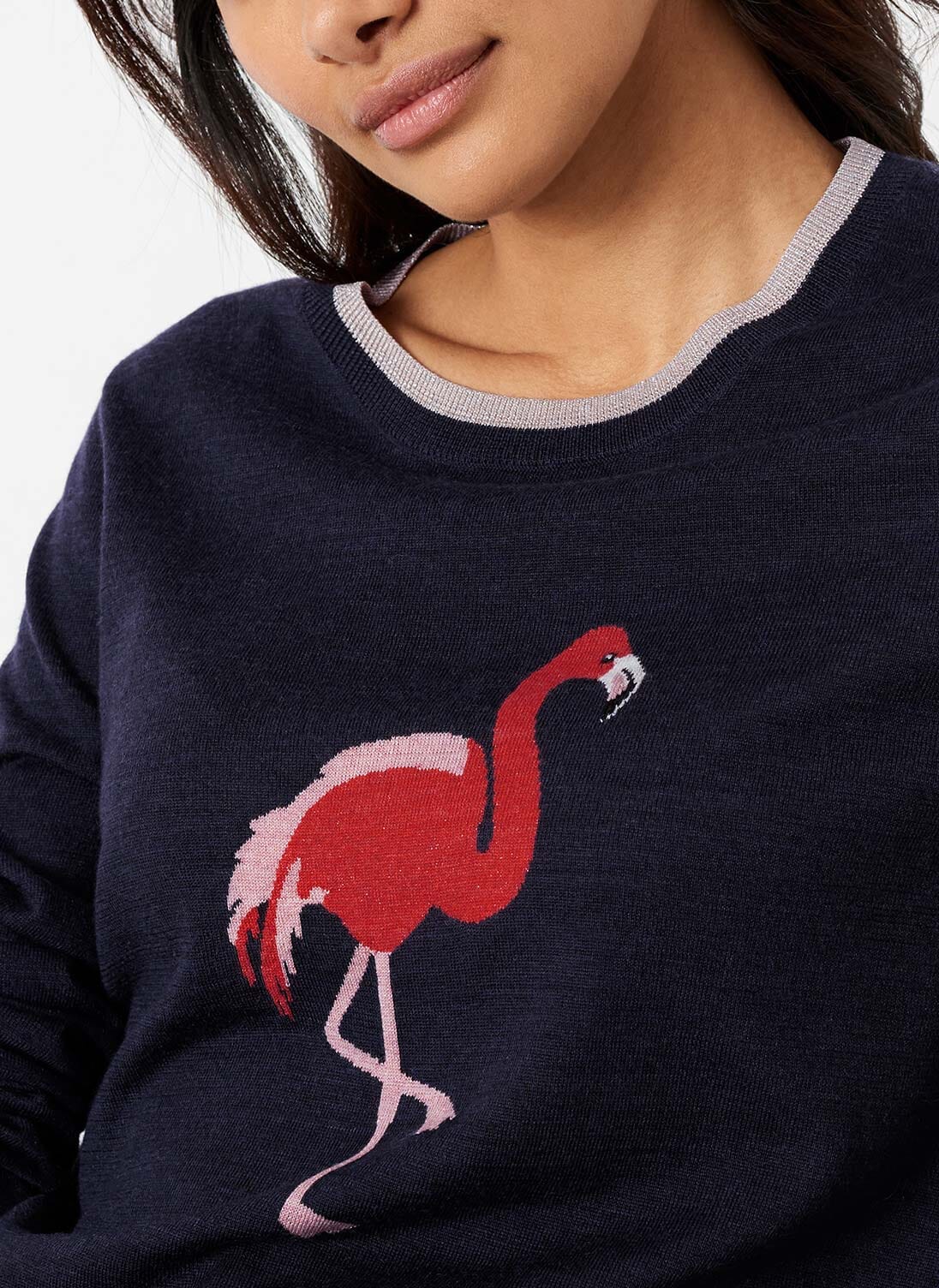 Merino Flamingo Jumper | Women's Jumpers | Brora.co.uk