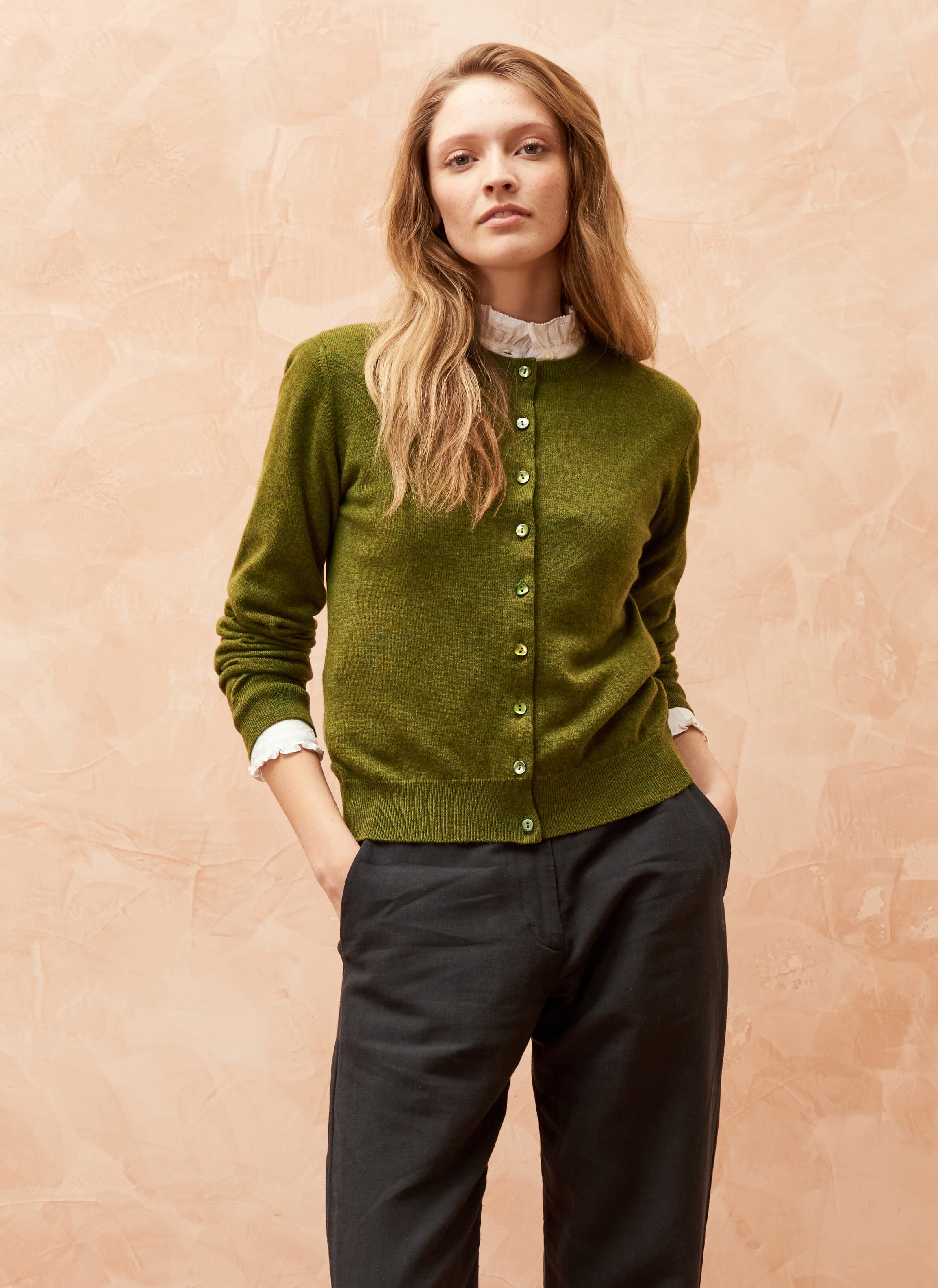 Nettle Women's Cashmere Modern Classic Cardigan | Brora UK