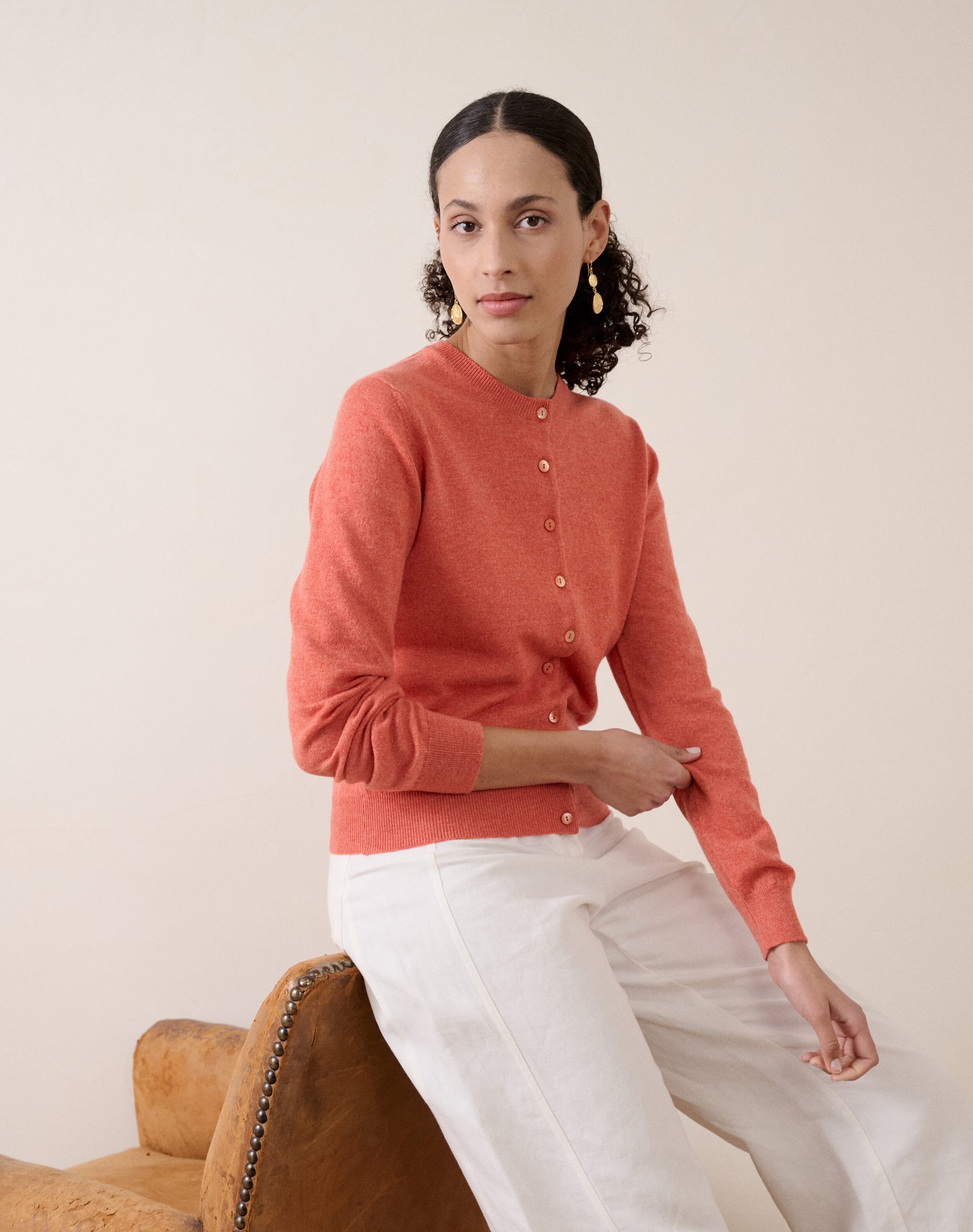 Coral Women's Cashmere Modern Classic Cardigan | Brora UK