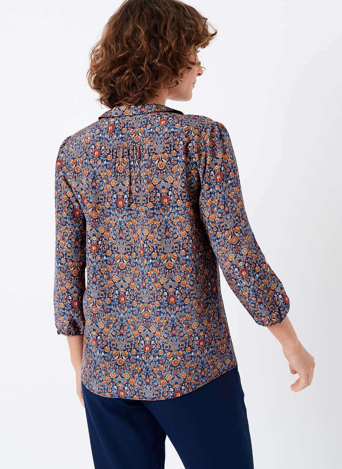 Liberty Print Silk Peter Pan Blouse | Women's Shirts | Brora