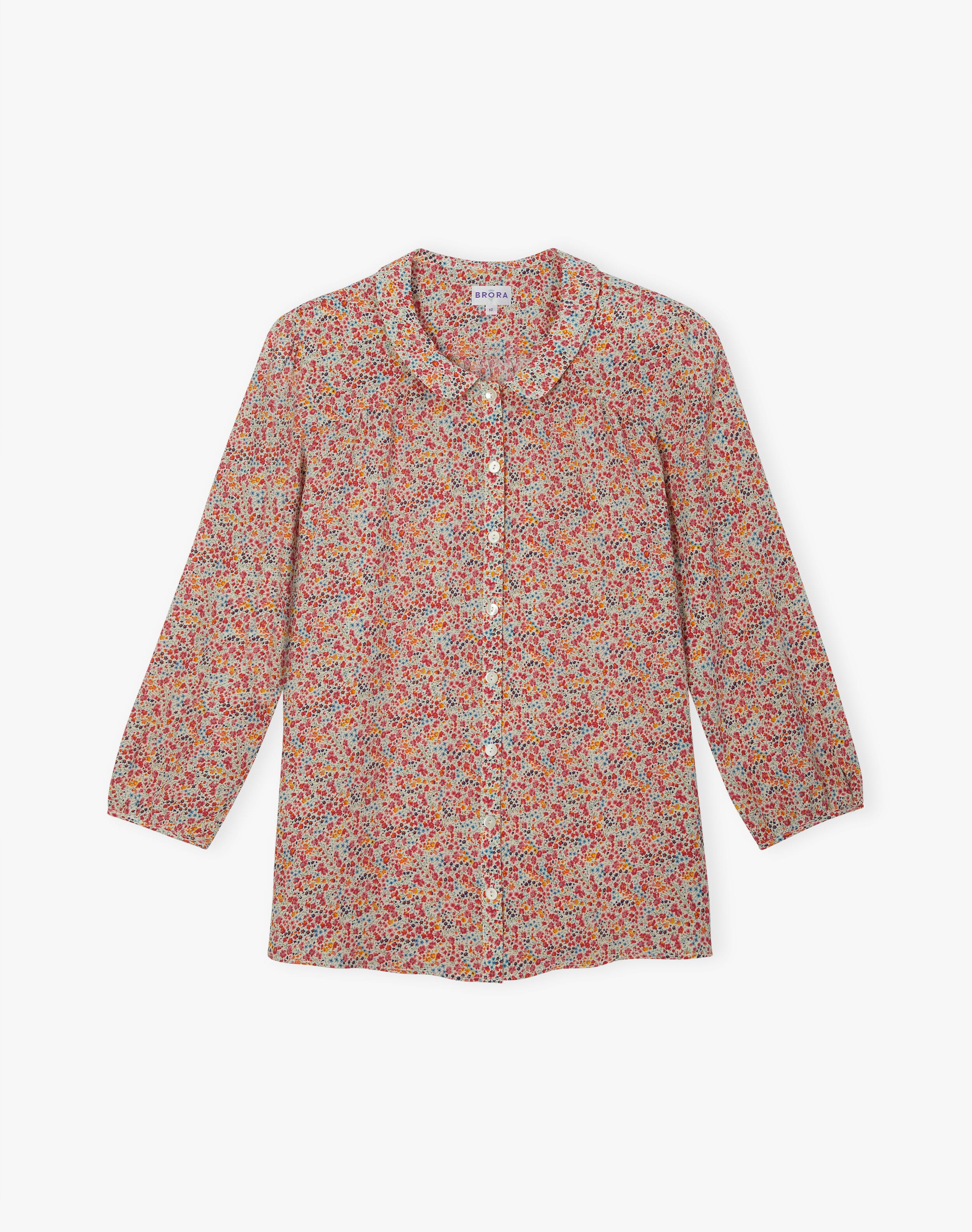 Liberty Print Silk Women's Blouse in Red | Brora Sale