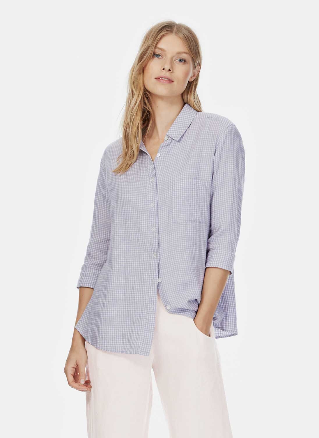 Checked Linen Shirt | Brora.co.uk