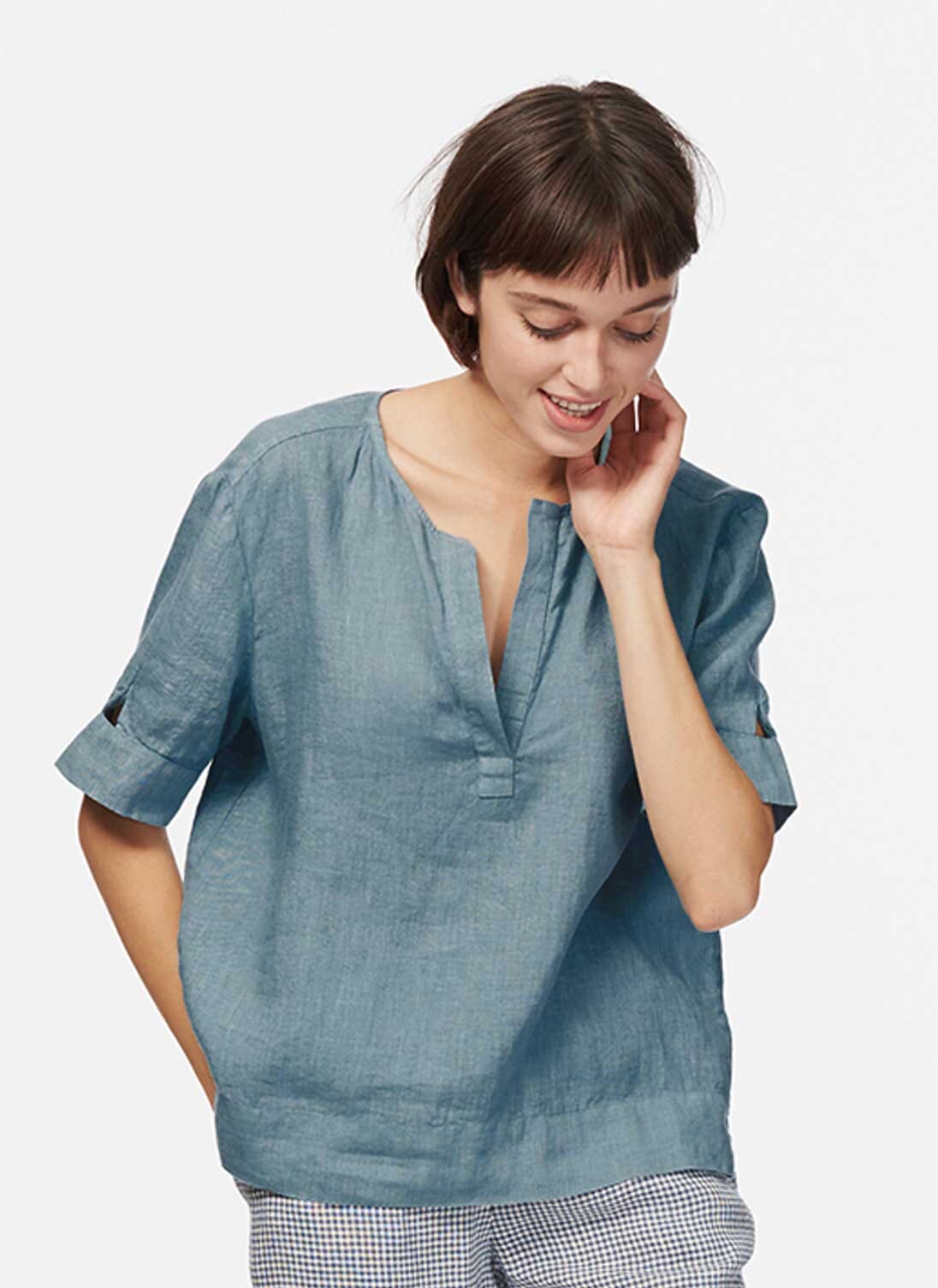 Storm Boxy Linen Blouse | Women's Clothing | Brora