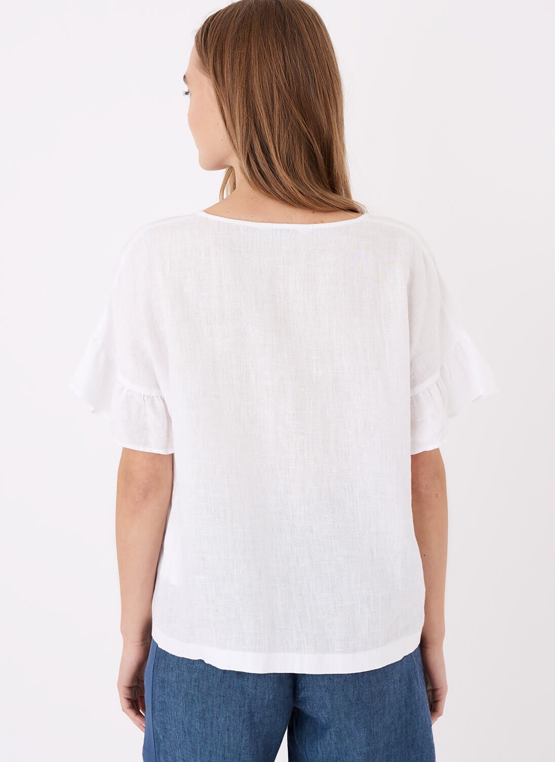 White Women's Linen Shell | Blouses & Shirts | Brora UK