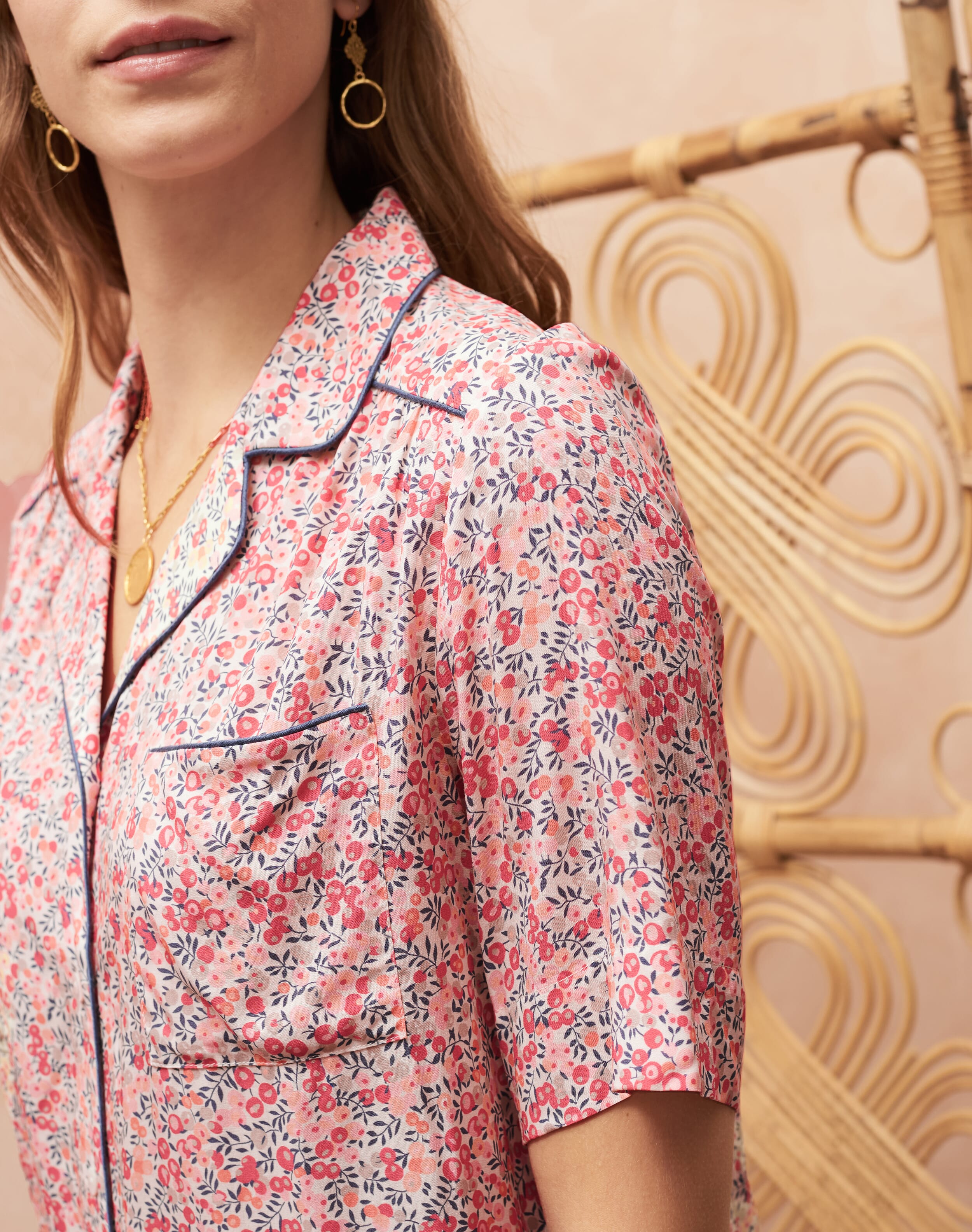 Liberty Print Shirt in Peony Berry | Women | Brora
