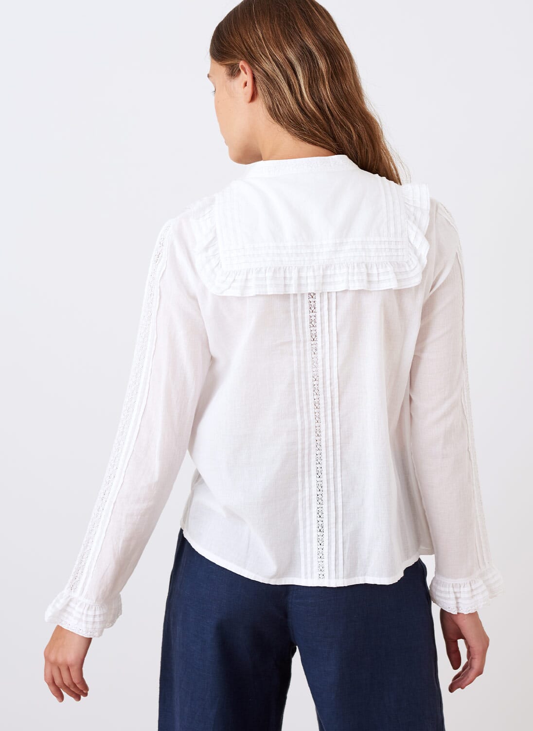 White Organic Cotton Sailor Blouse | Women's Blouses | Brora