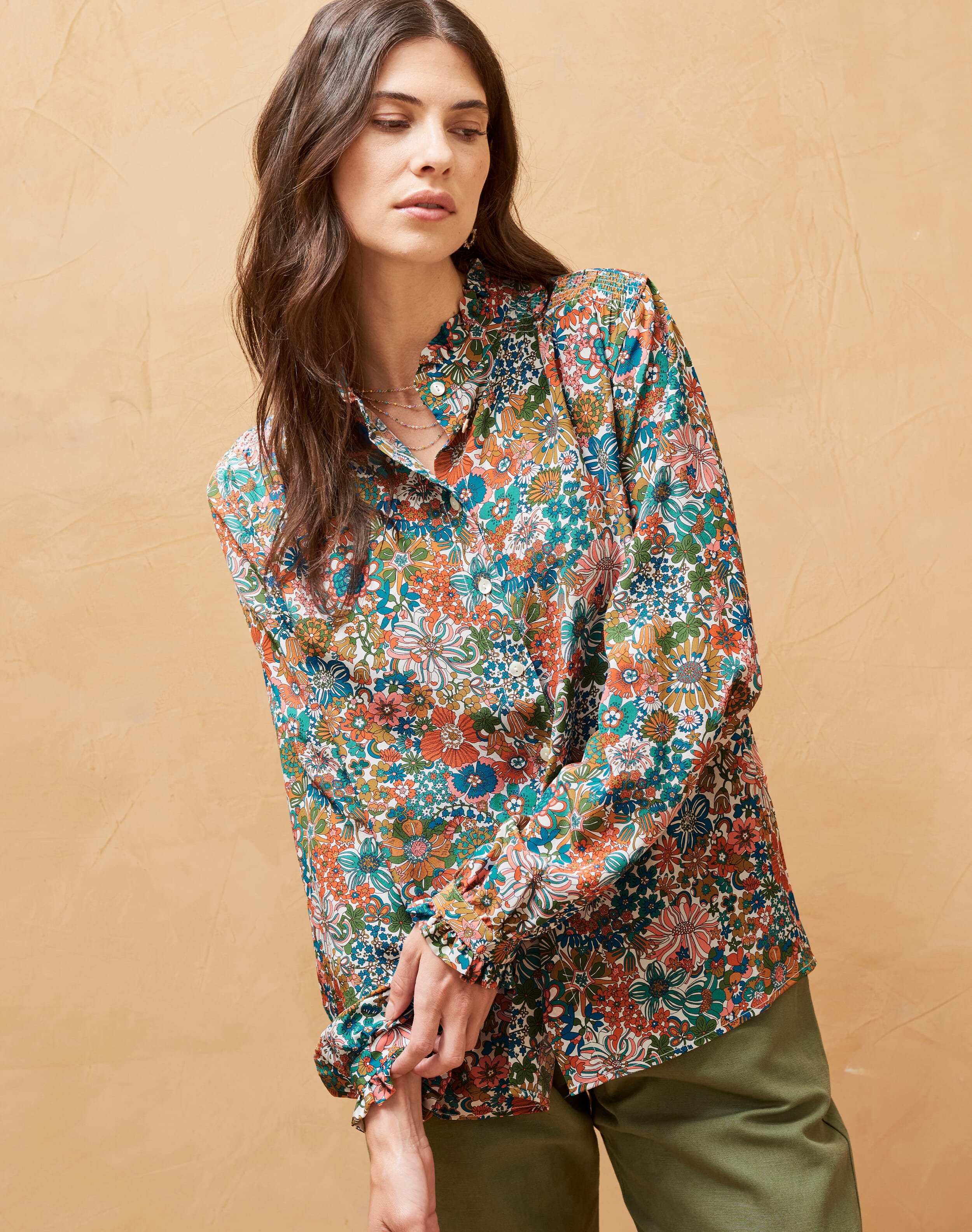 Liberty Print Silk Shirt | Women's Shirts | Brora Fashion