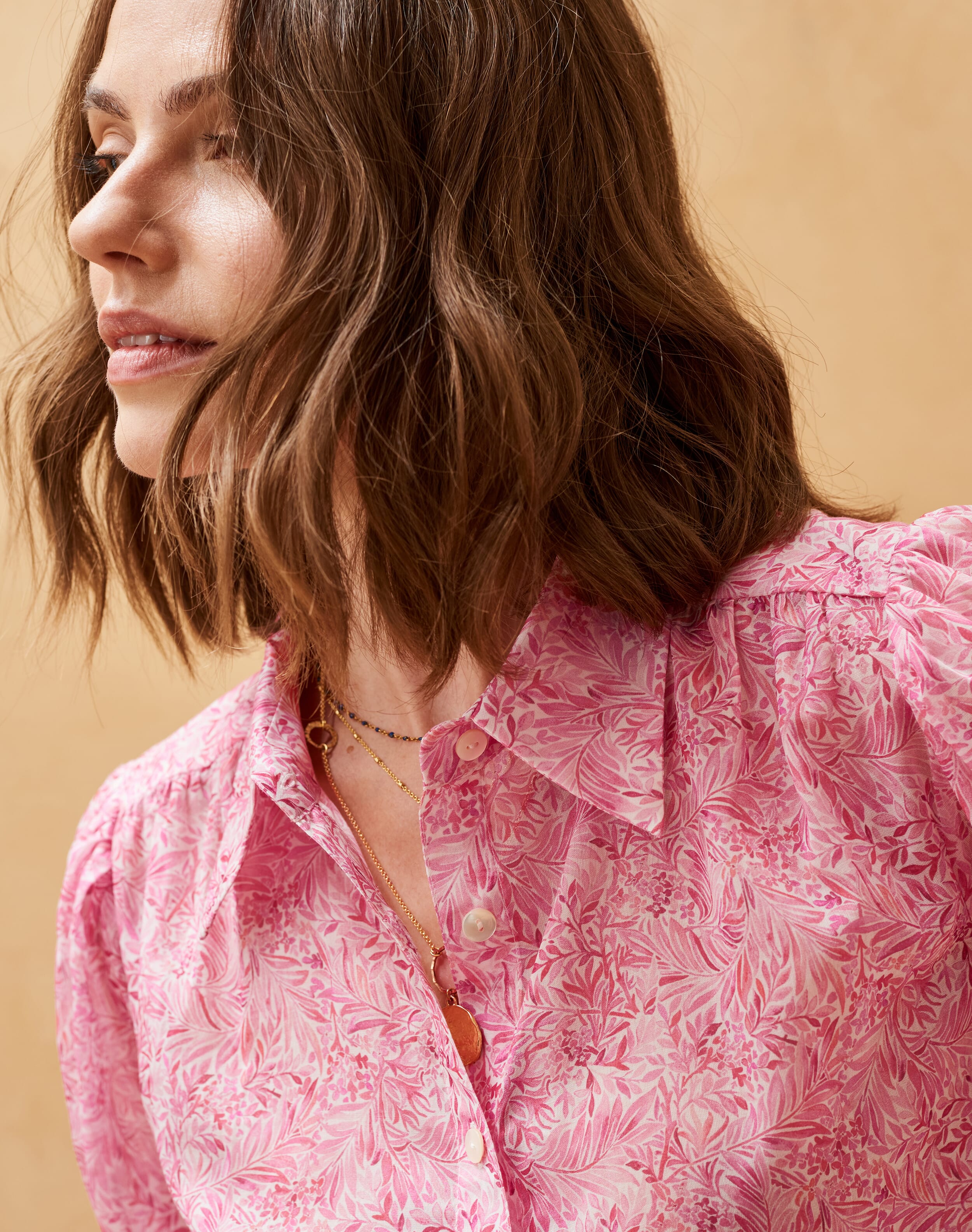 Pink Liberty Print Chiffon Blouse | Women's Blouses | Brora Fashion