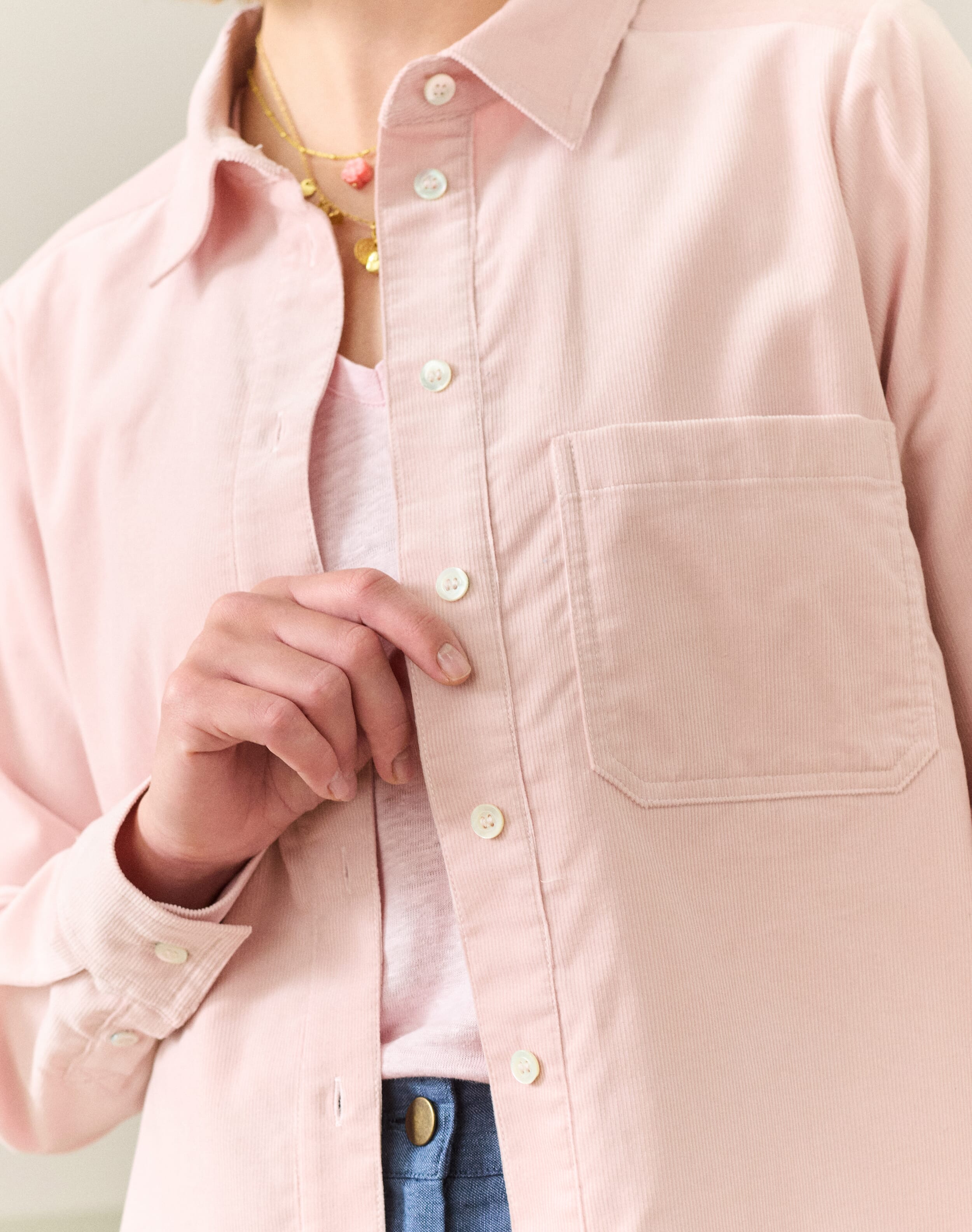 Shell Needlecord Utility Shirt | Women's Shirts | Brora