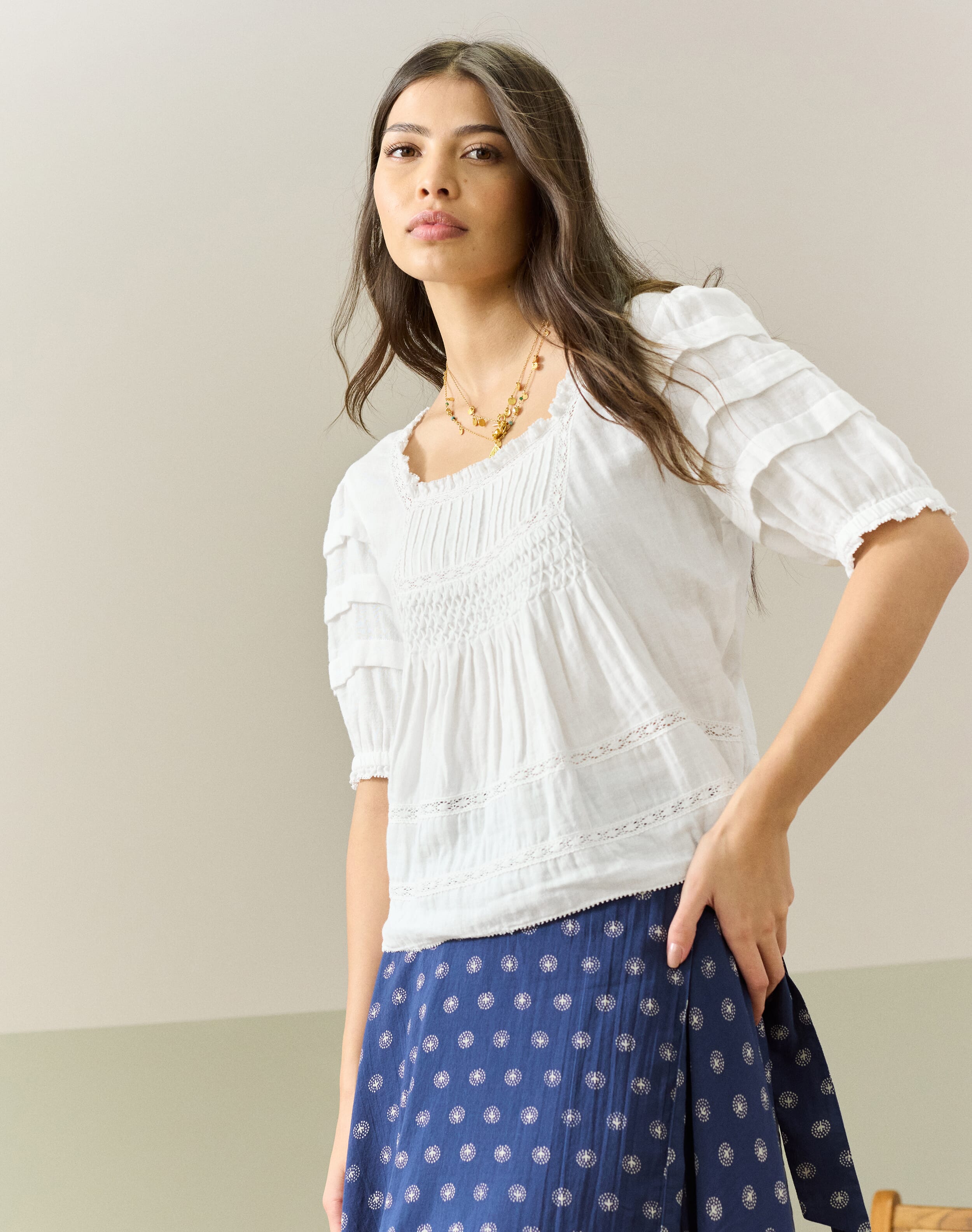 Women's Cheesecloth Blouse in White | Womenswear | Brora Clearance