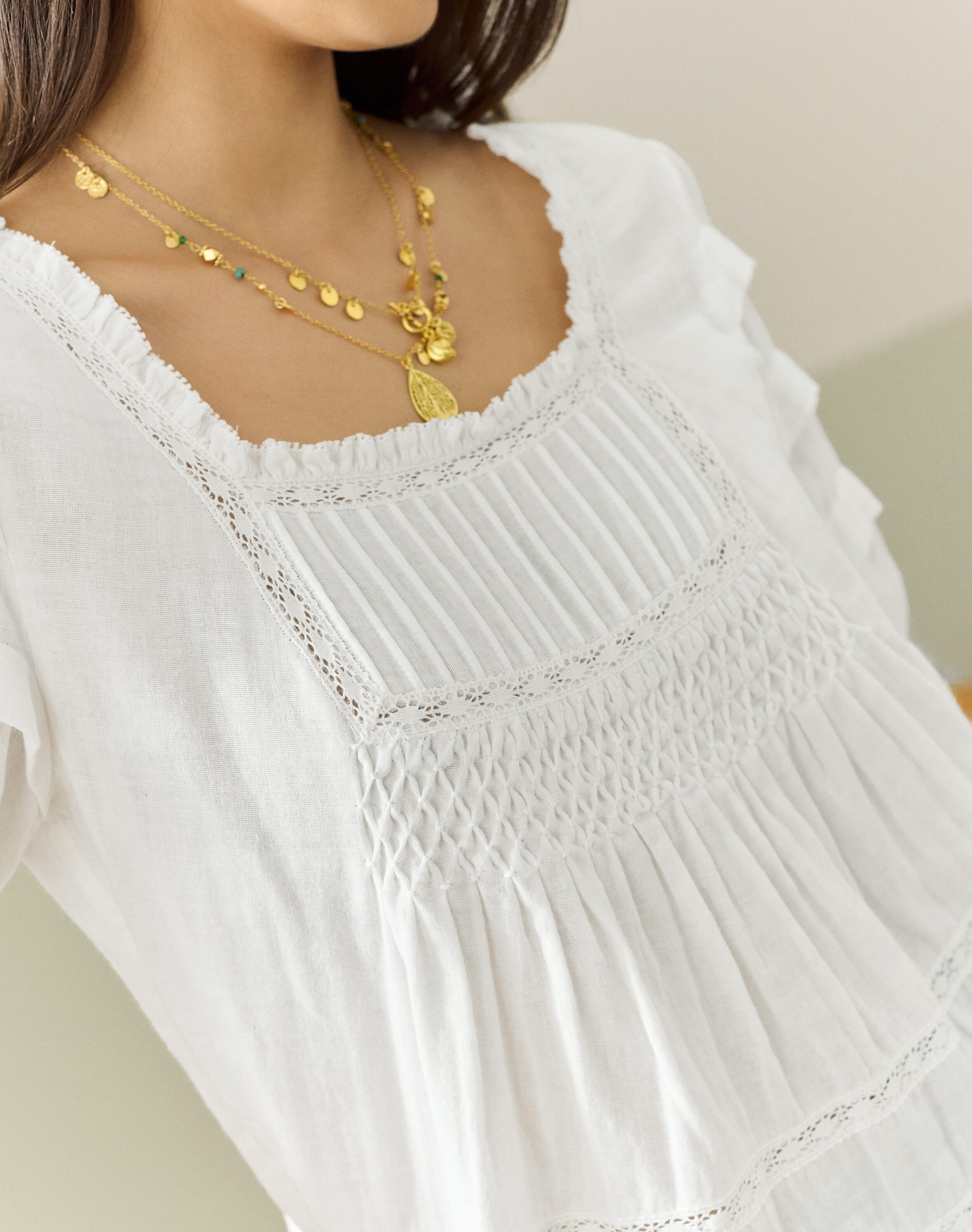 Women's Cheesecloth Blouse in White | Womenswear | Brora Clearance