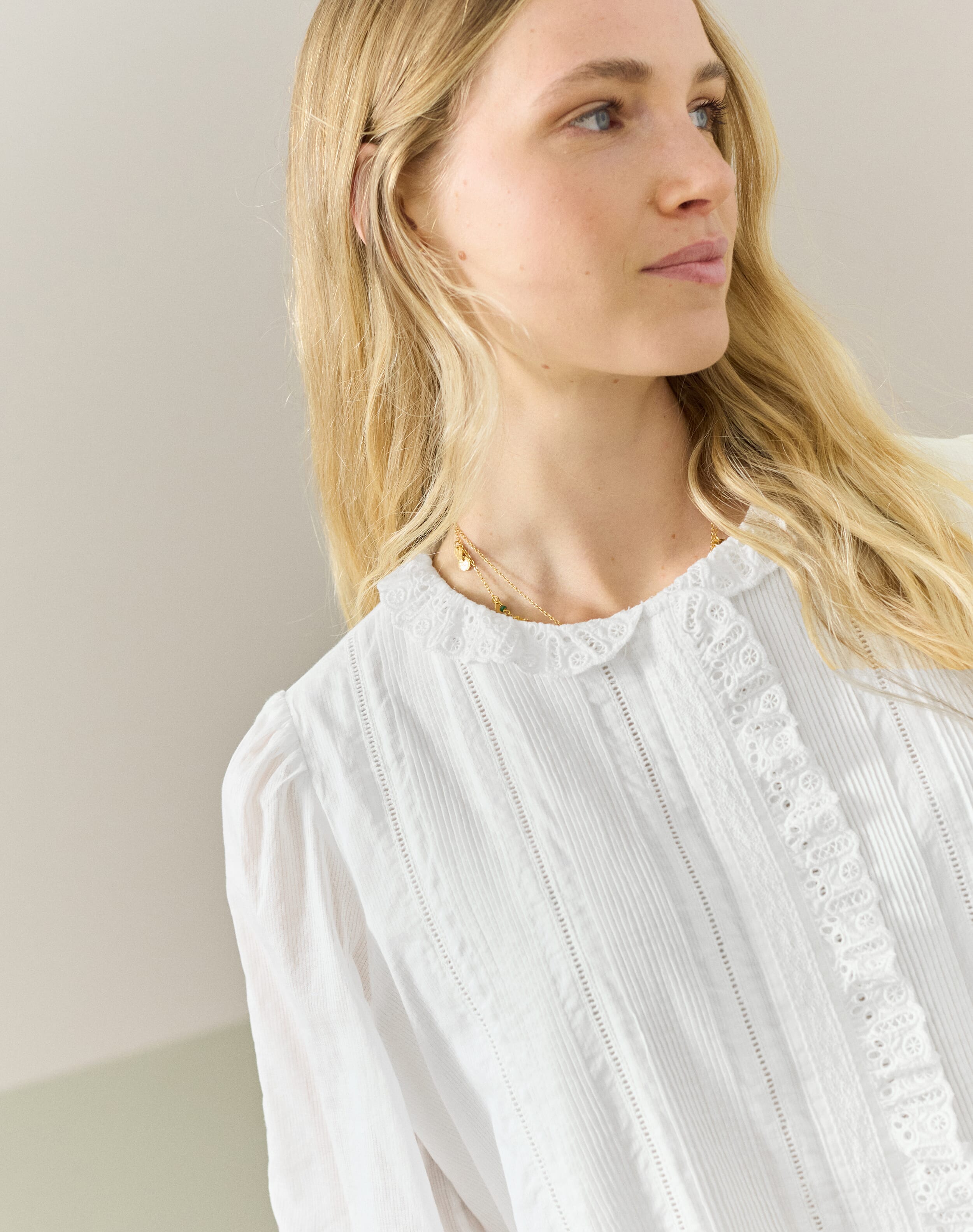 White Organic Cotton Pintuck Blouse | Womenswear | Brora