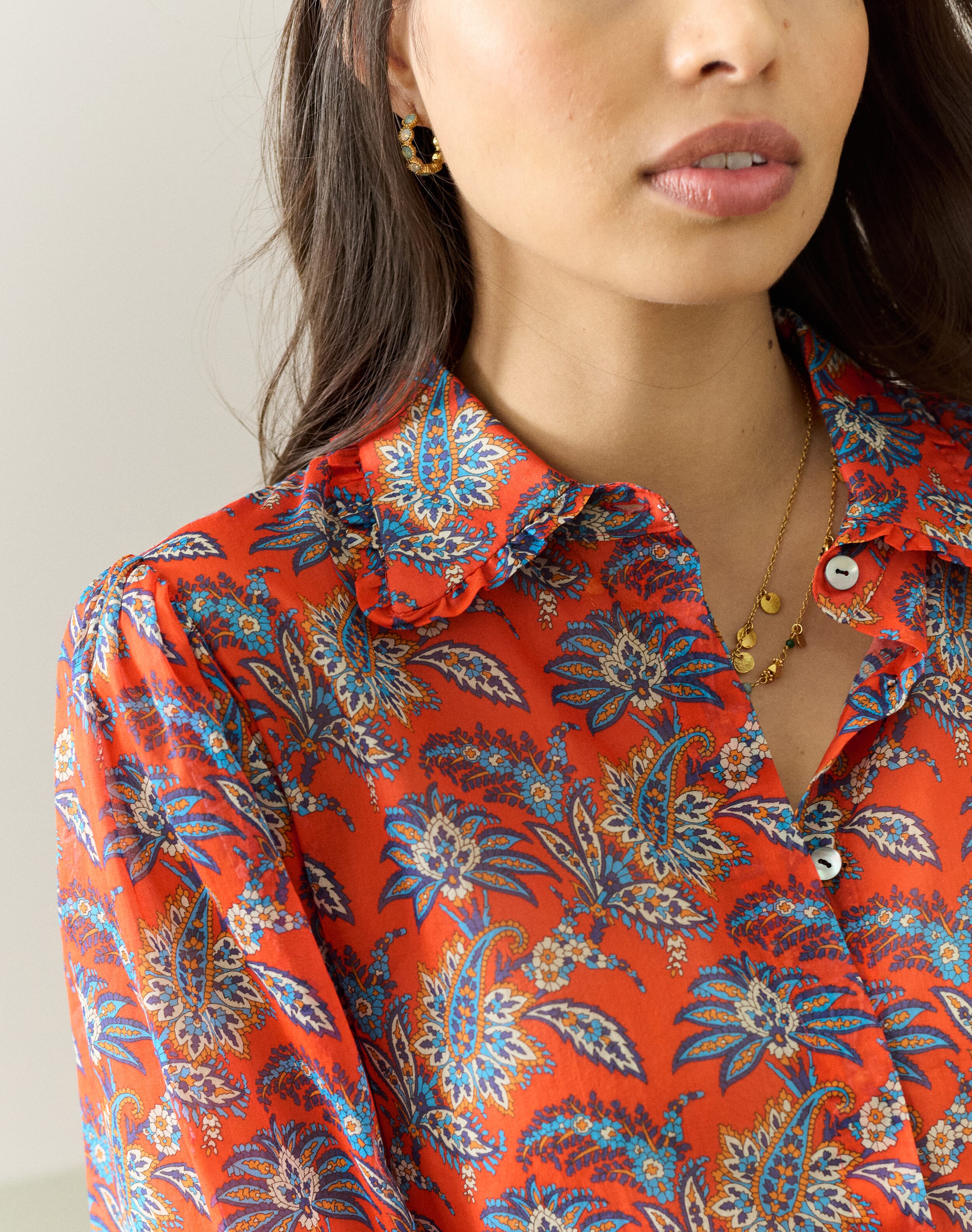 Clementine Liberty Print Cotton Chiffon Blouse | Brora Fashion