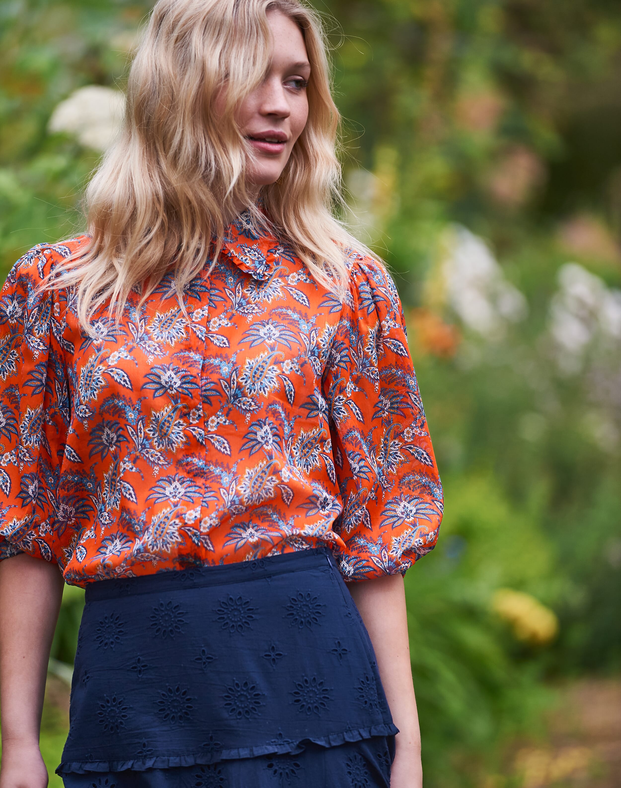 Clementine Liberty Print Cotton Chiffon Blouse | Brora Fashion