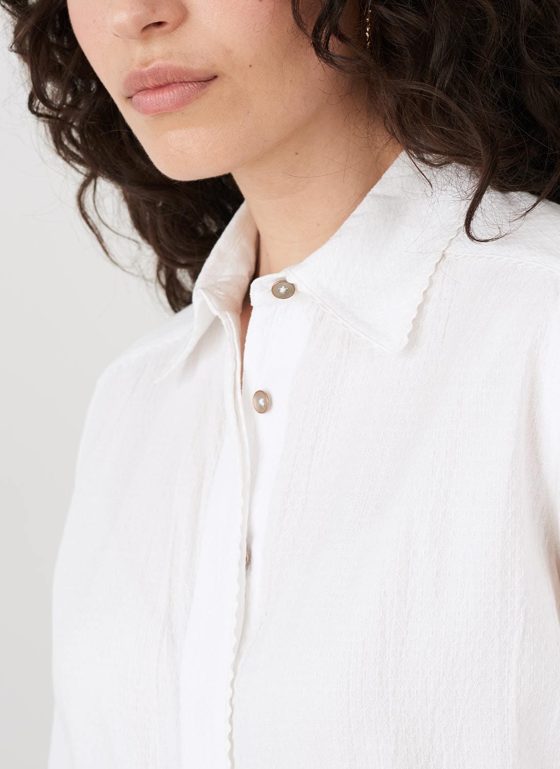 Textured Cotton Shirt | Women's Shirts & Blouses | Brora