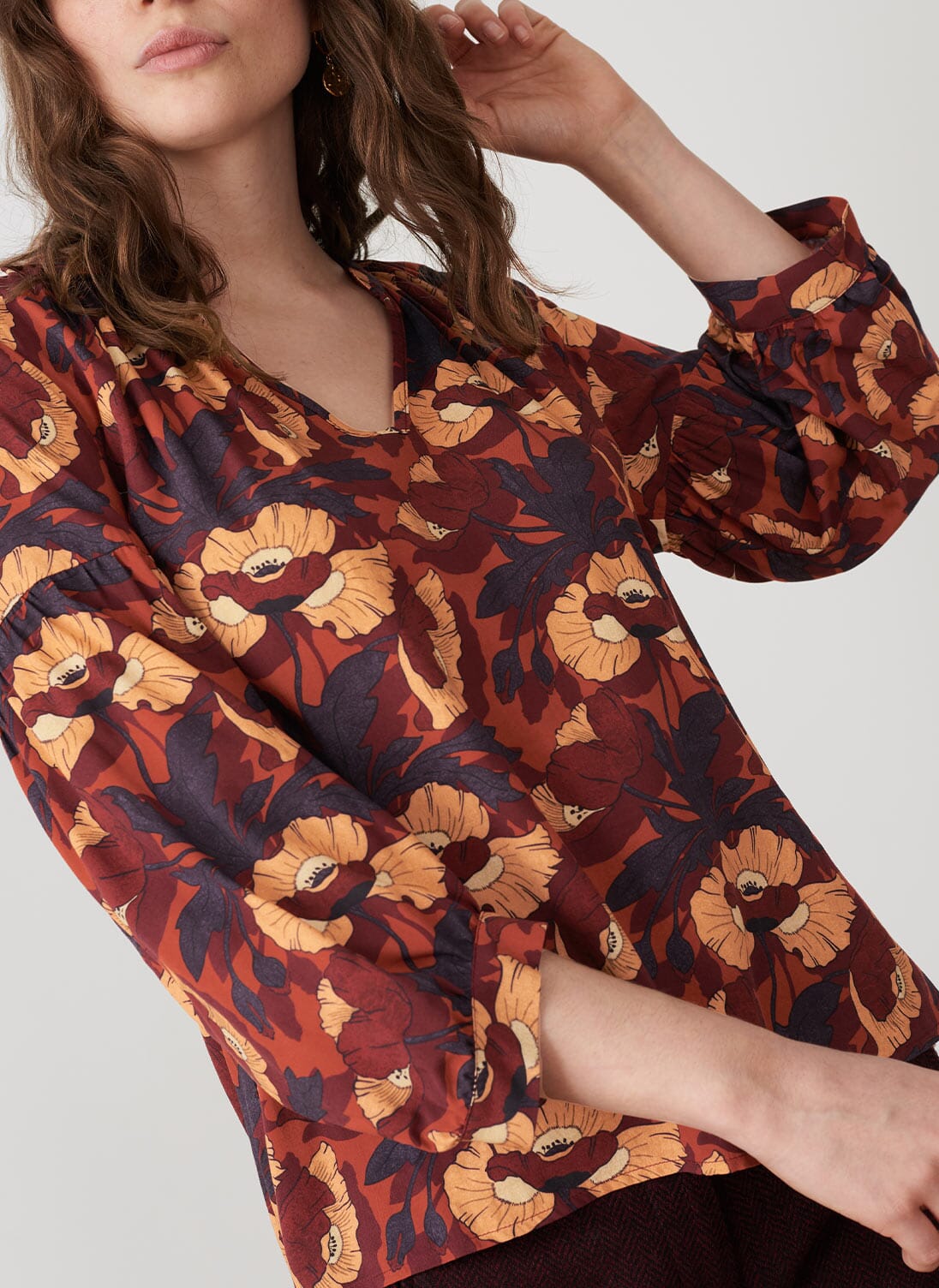 Clay Flower Liberty Print Blouse | Women's Shirts | Brora Online