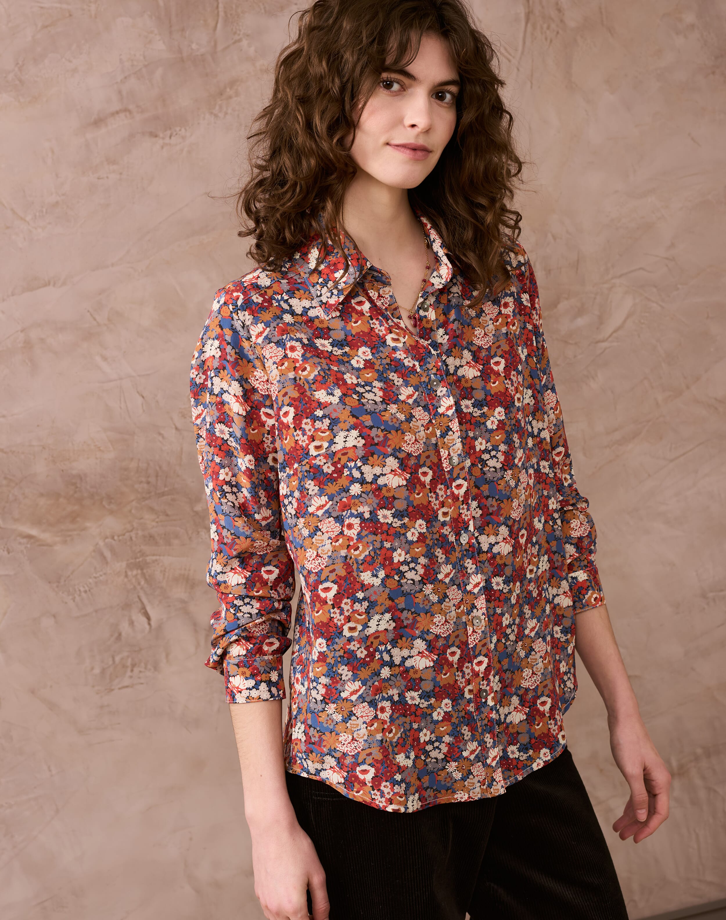 Red Liberty Print Silk Shirt | Women's Shirts | Brora Sale