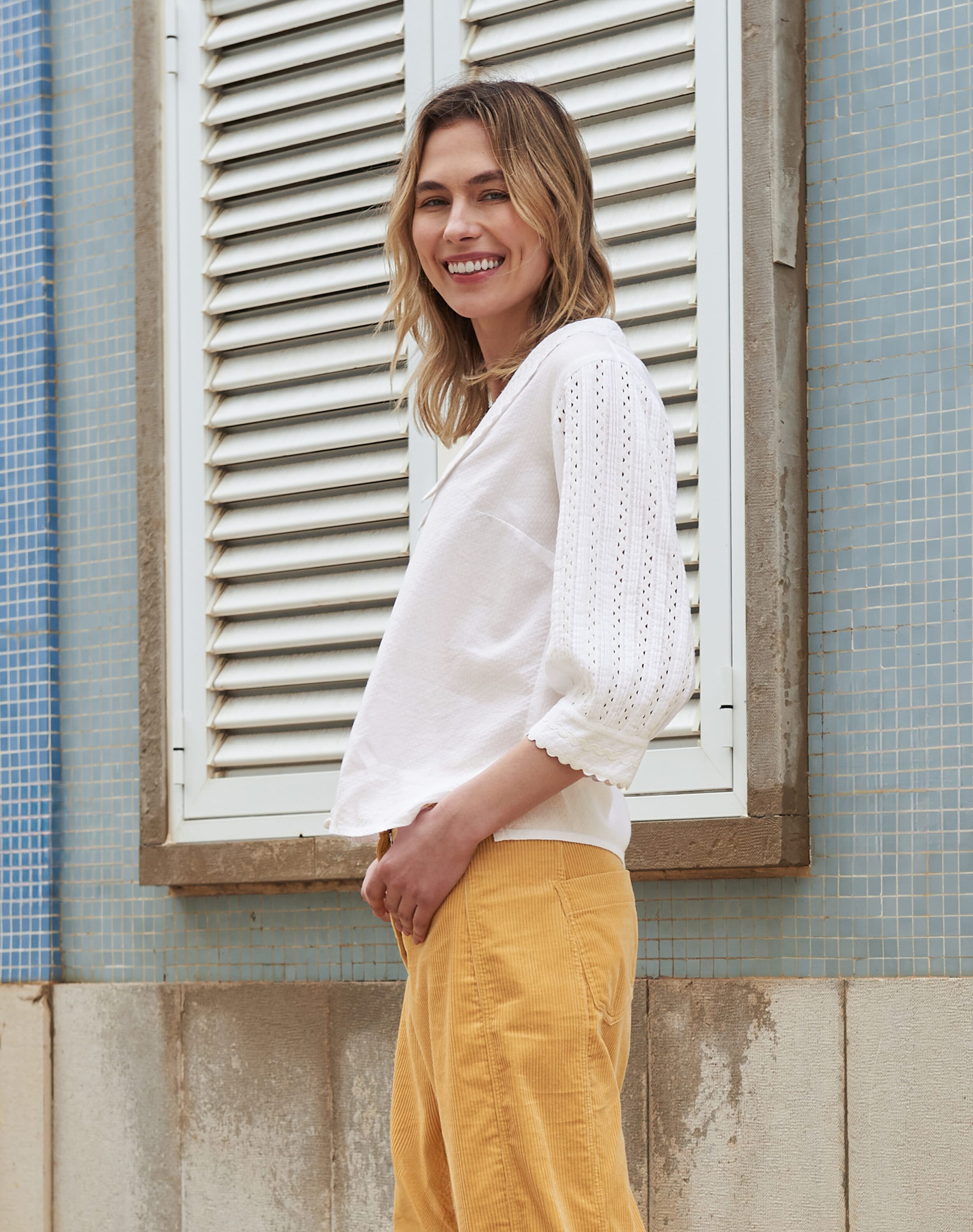 Women's White Organic Chelsea Collar Blouse | Brora Sale