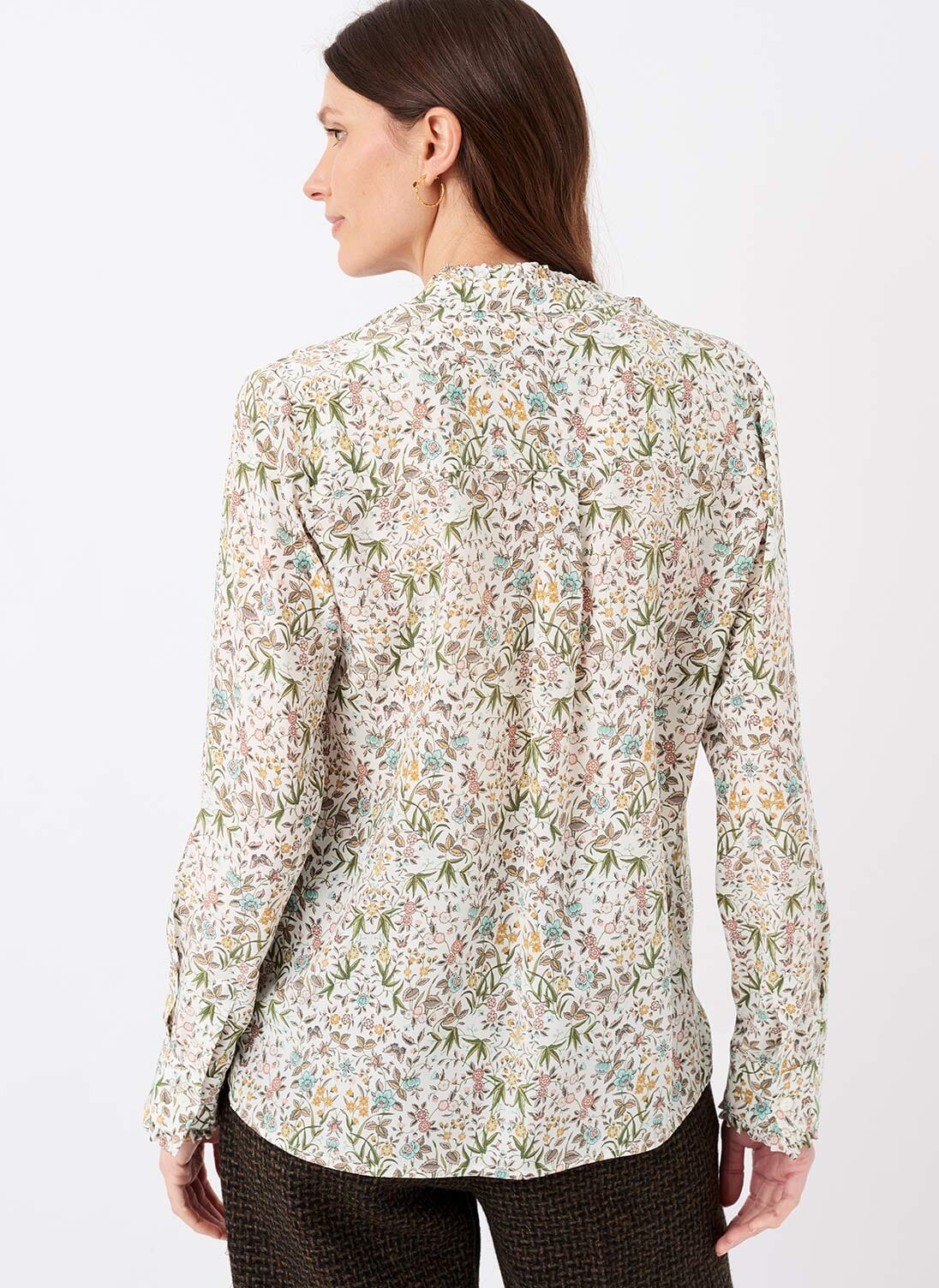 Women's Nettle Garden Liberty Print Silk Pie Crust Shirt | Brora