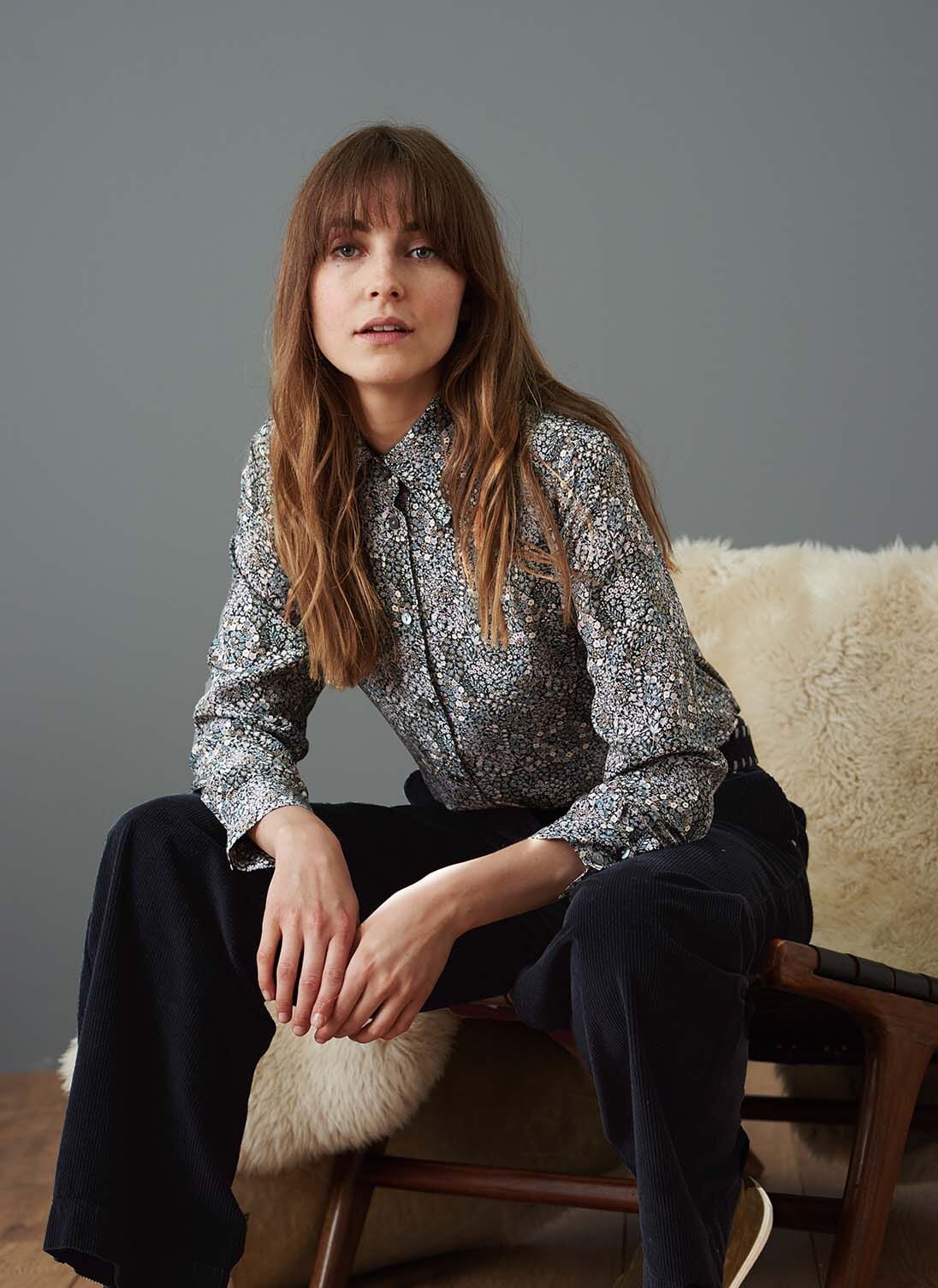 Liberty print silk Shirt | Brora.co.uk