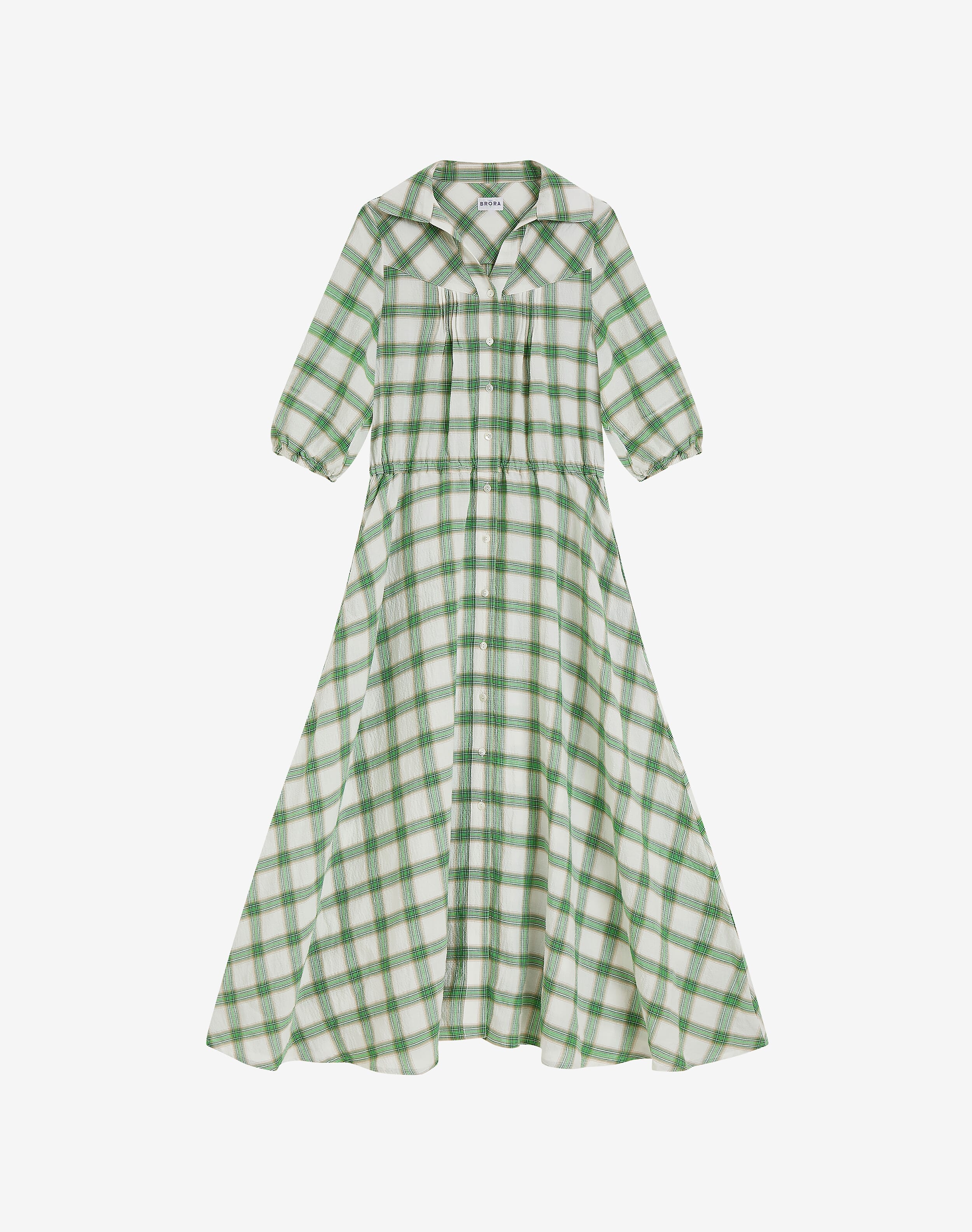 Window Pane Check Dress in Apple & Ivory | Women | Brora