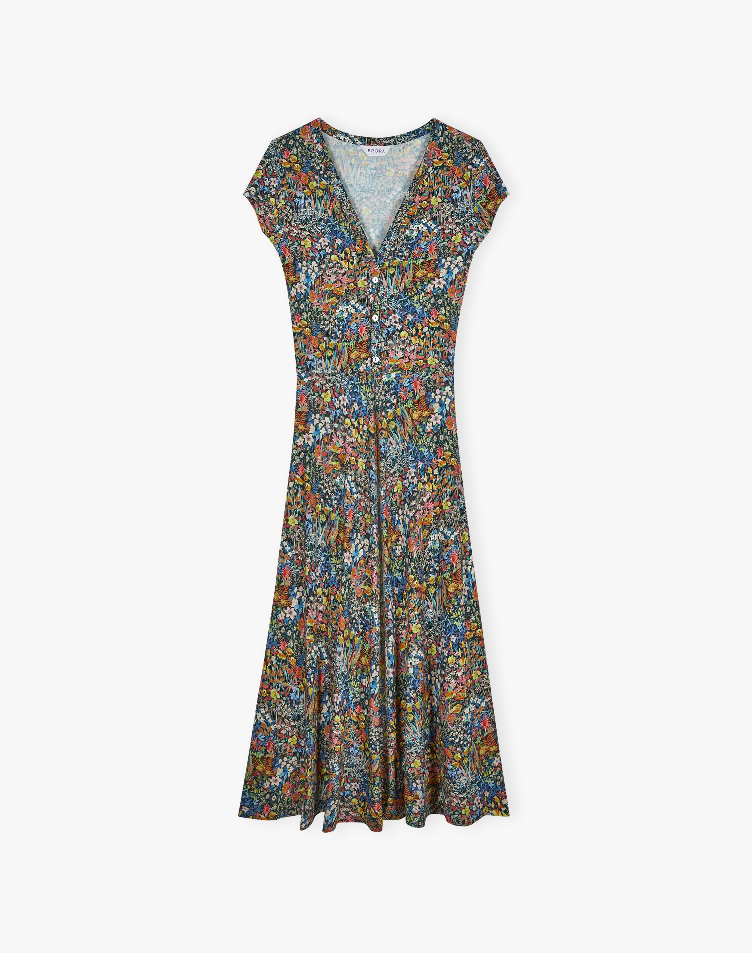Liberty Print Jersey Dress in Rainbow | Womenswear | Brora