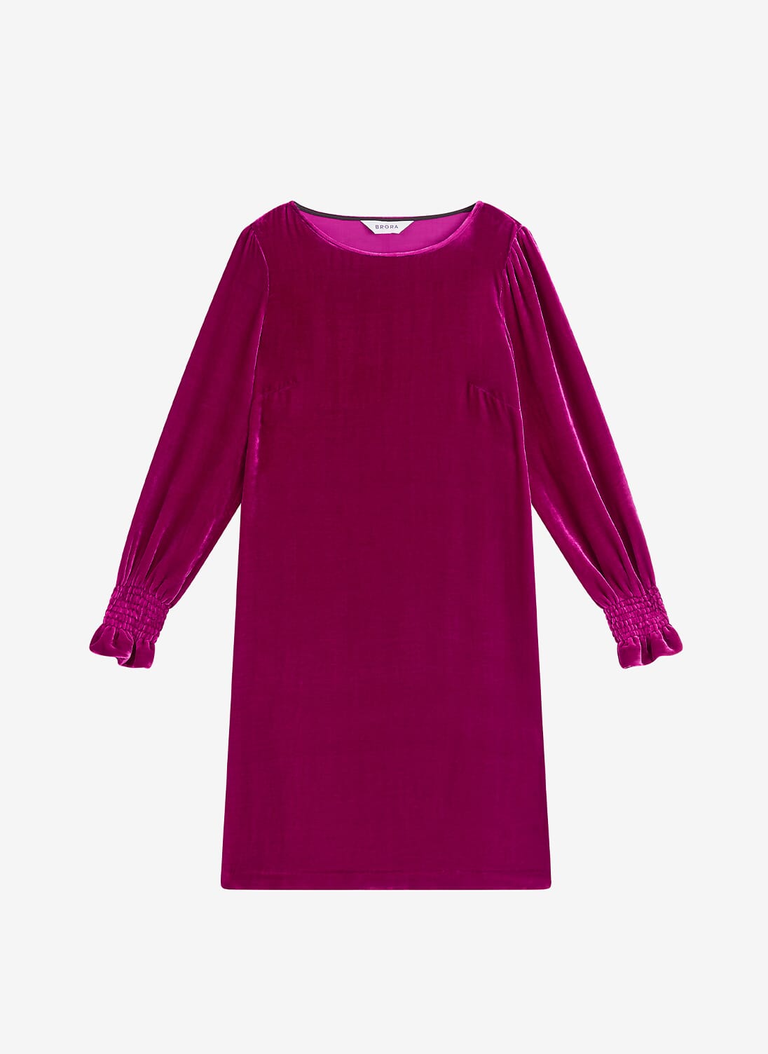 Raspberry Silk Velvet Tunic Dress | Women's Partywear | Brora