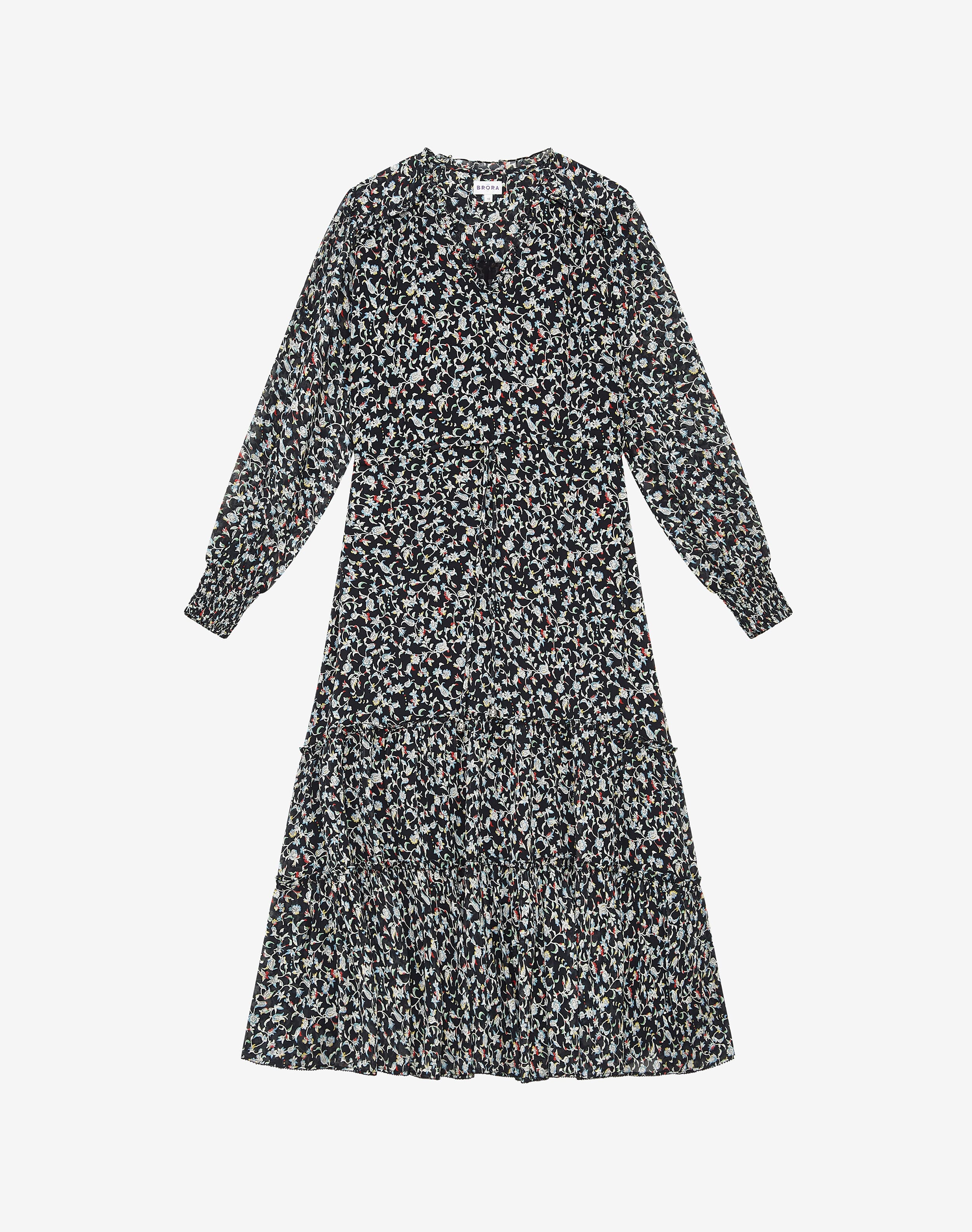 Black Silk Floral Dress | Women's Dresses | Brora Fashion