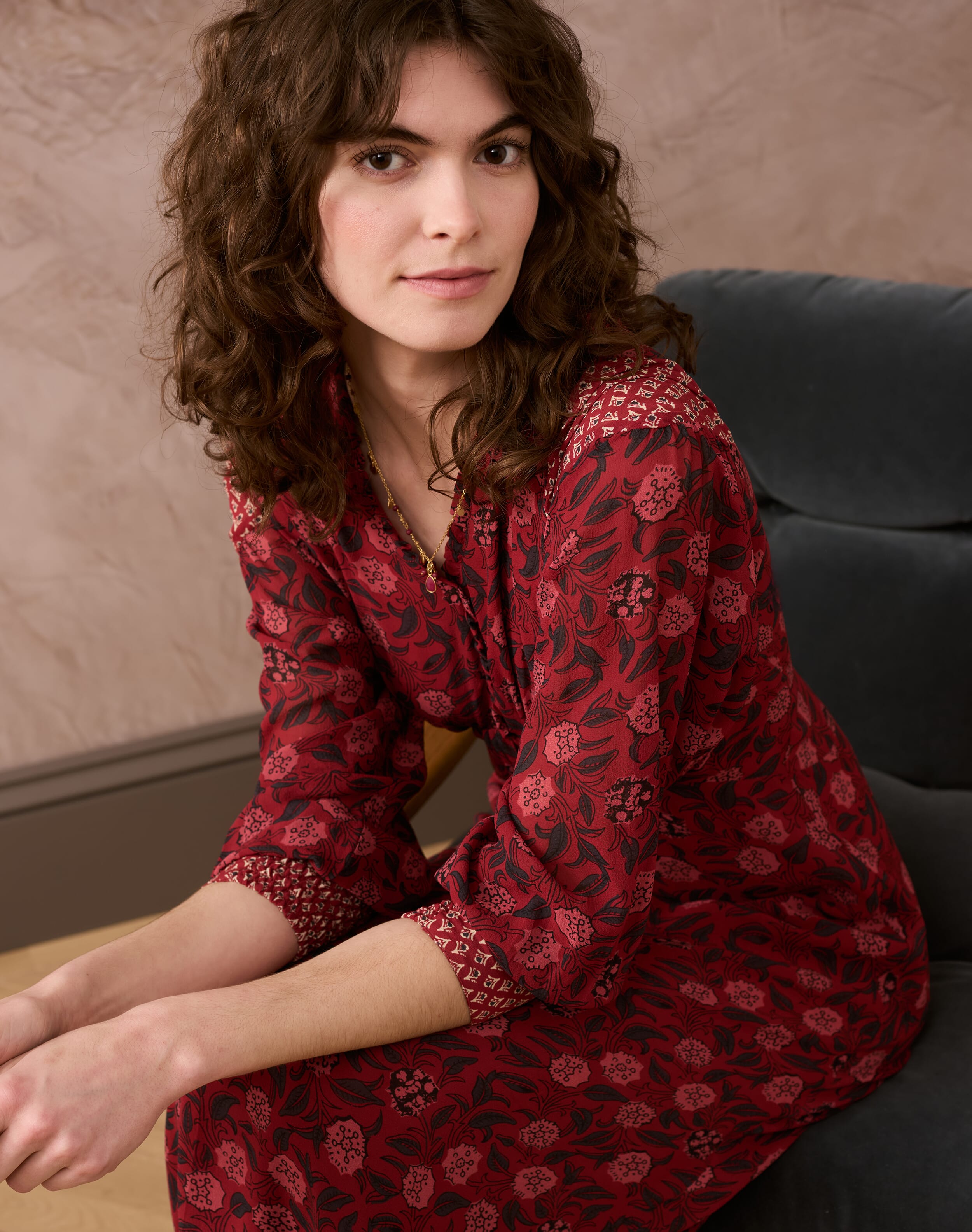 Red Silk Block Patchwork Dress | Women's Dresses | Brora Sale