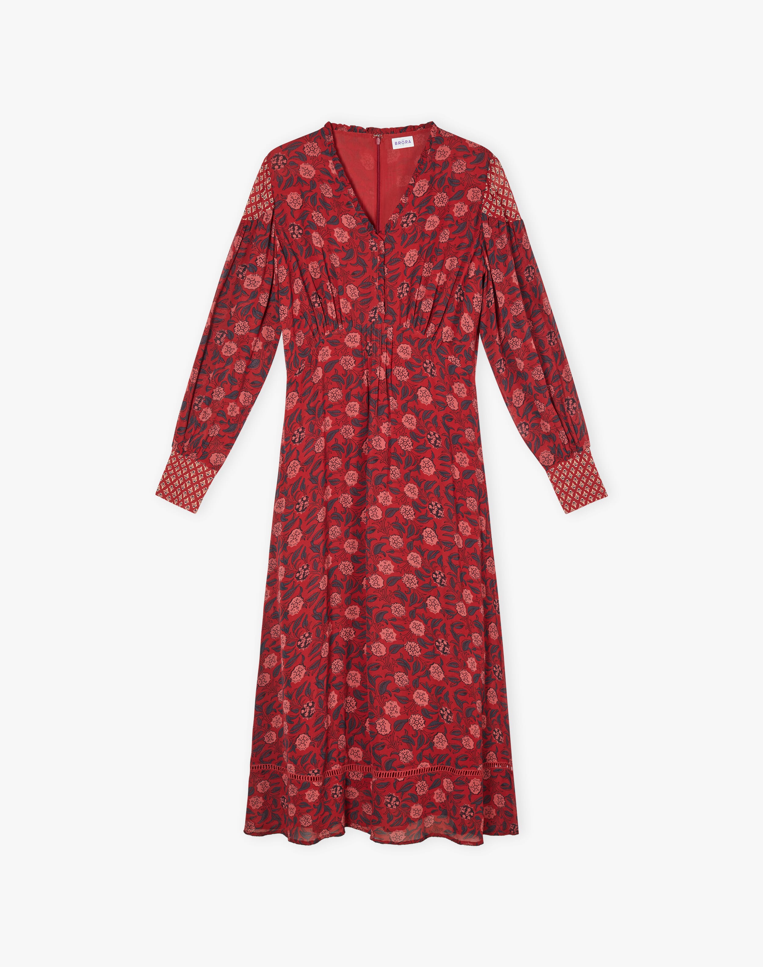Red Silk Block Patchwork Dress | Women's Dresses | Brora Sale