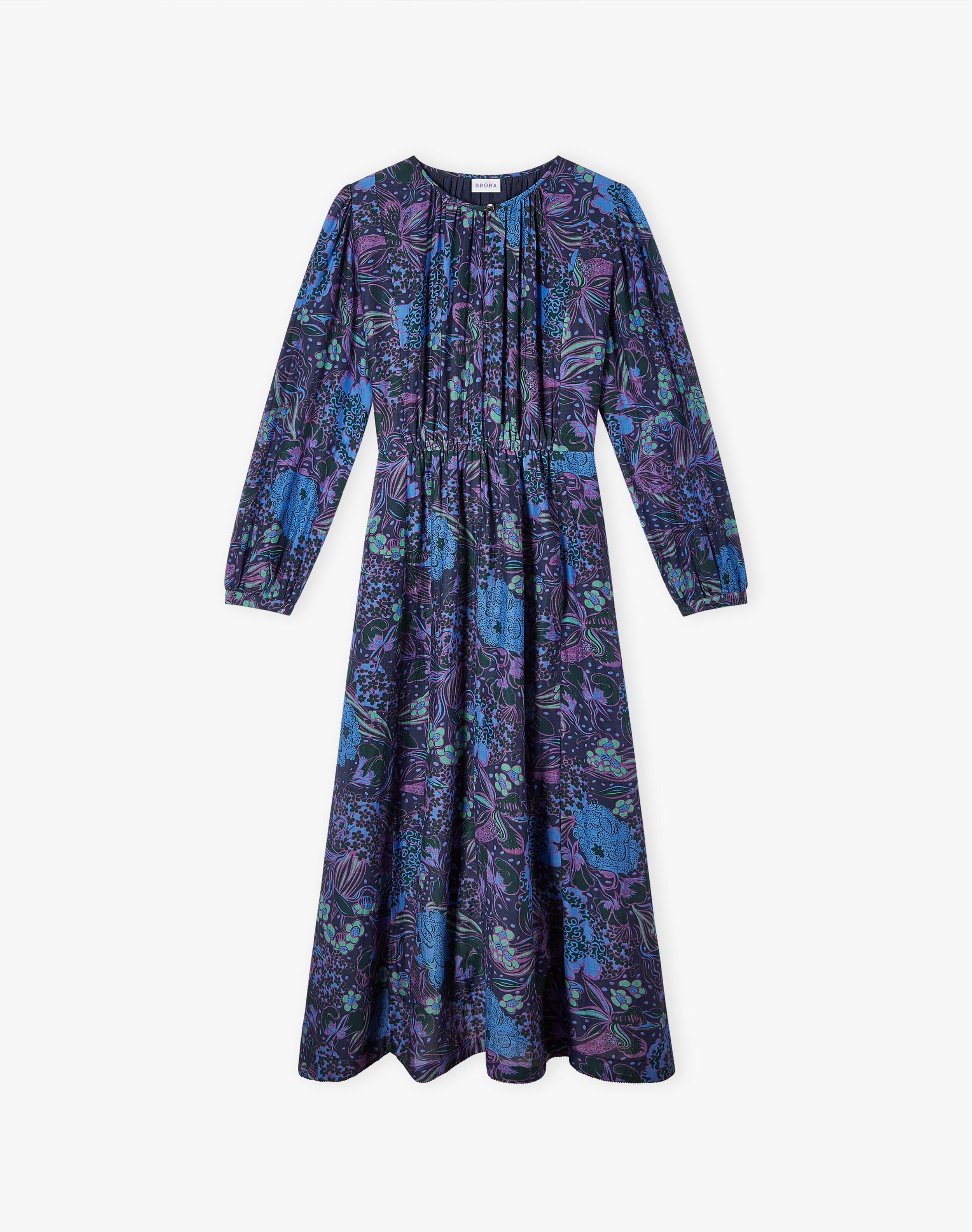 Blue Silk Cotton Hydrangea Dress | Women's Dresses | Brora Sale