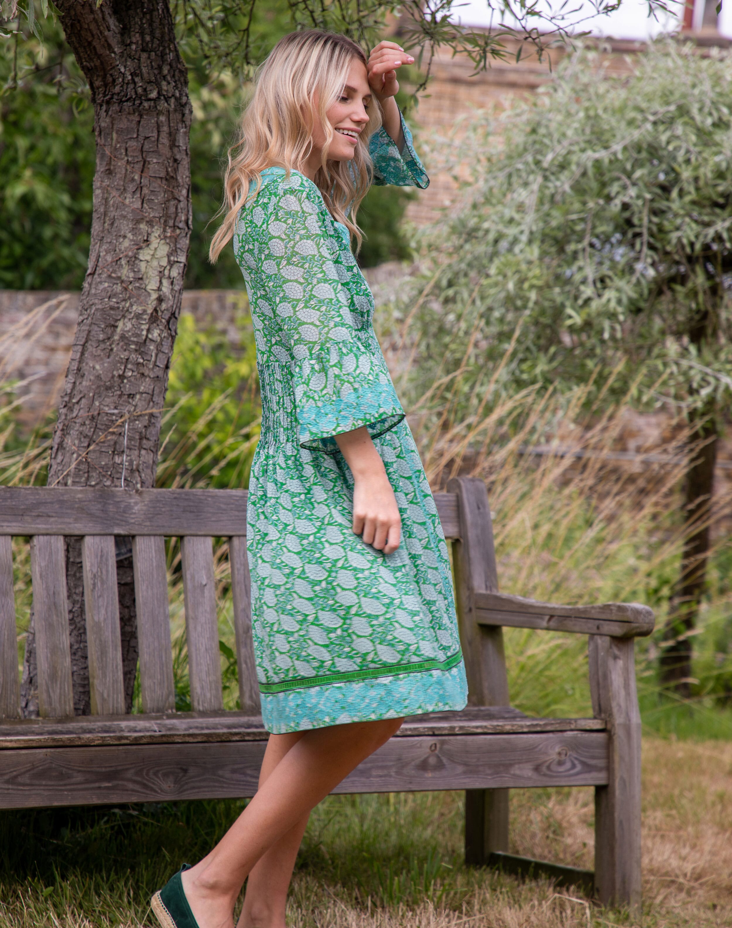 Green Embroidered Silk Dress | Women's Dresses | Brora Fashion
