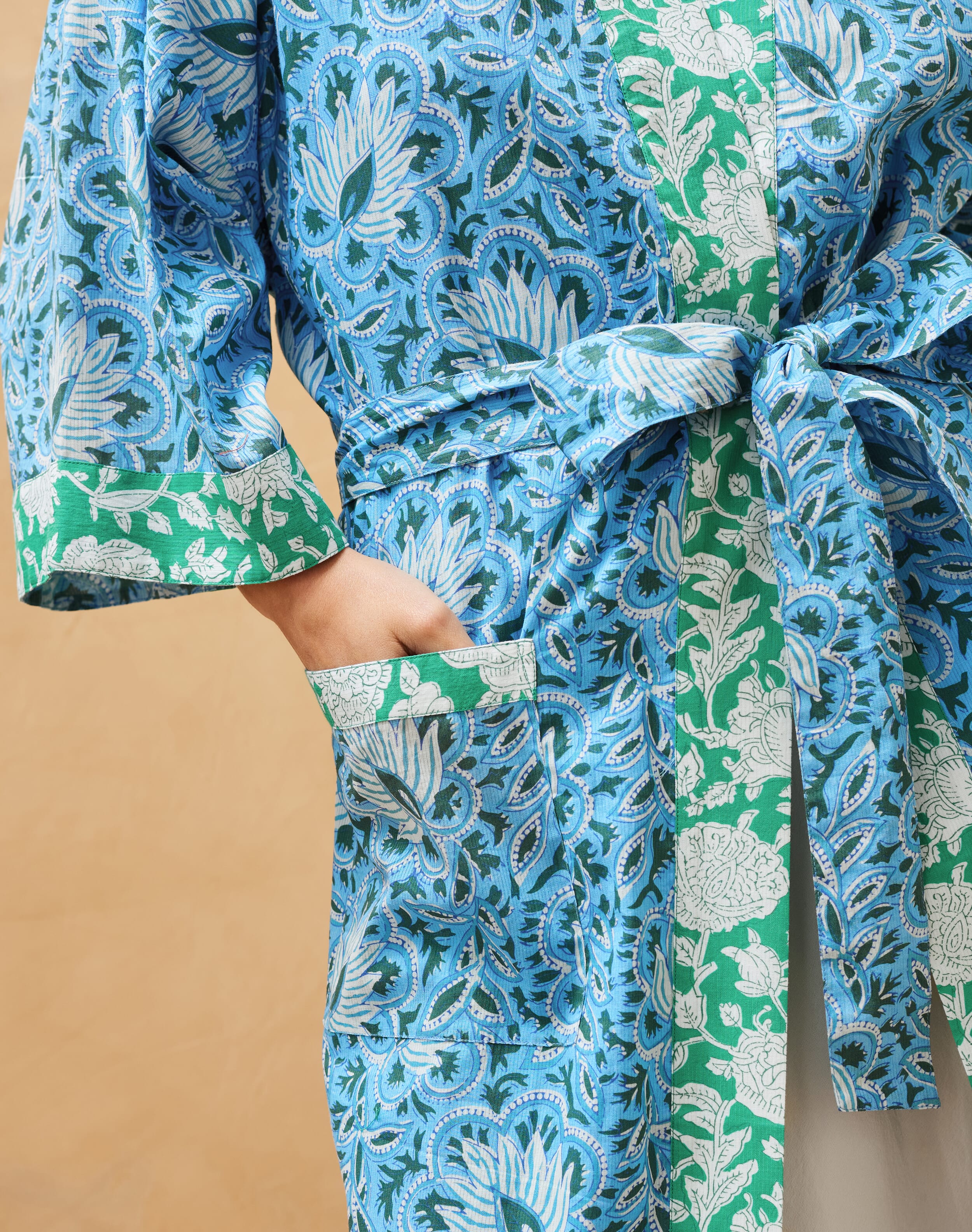 Organic Cotton Patchwork Dressing Gown | Nightwear | Brora Fashion