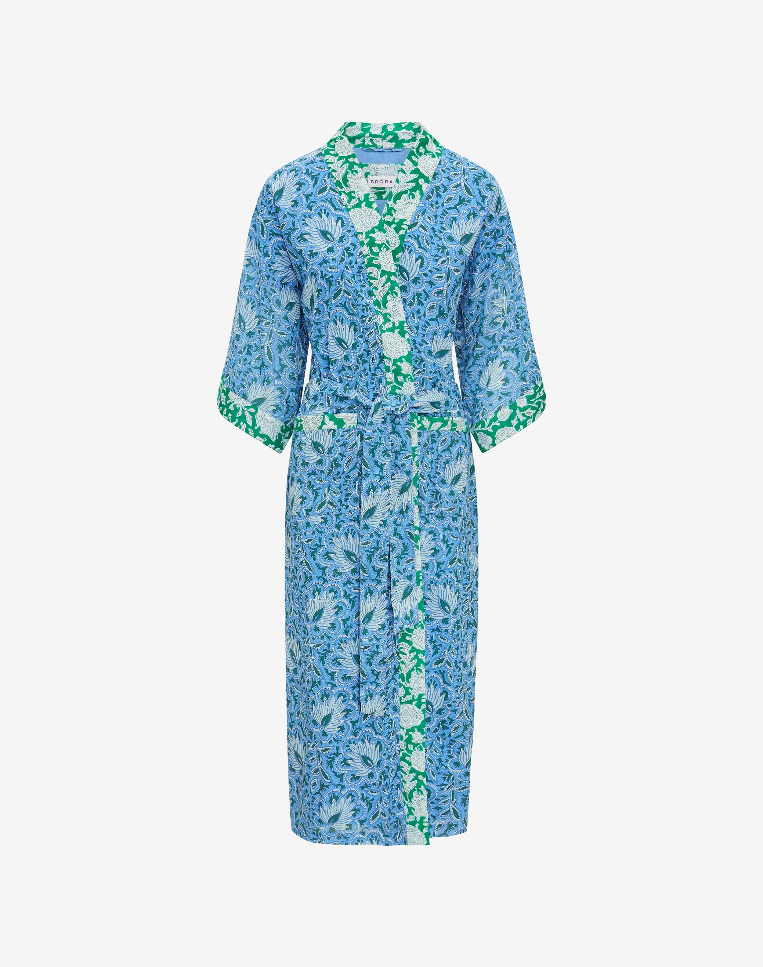 Organic Cotton Patchwork Dressing Gown | Nightwear | Brora Fashion