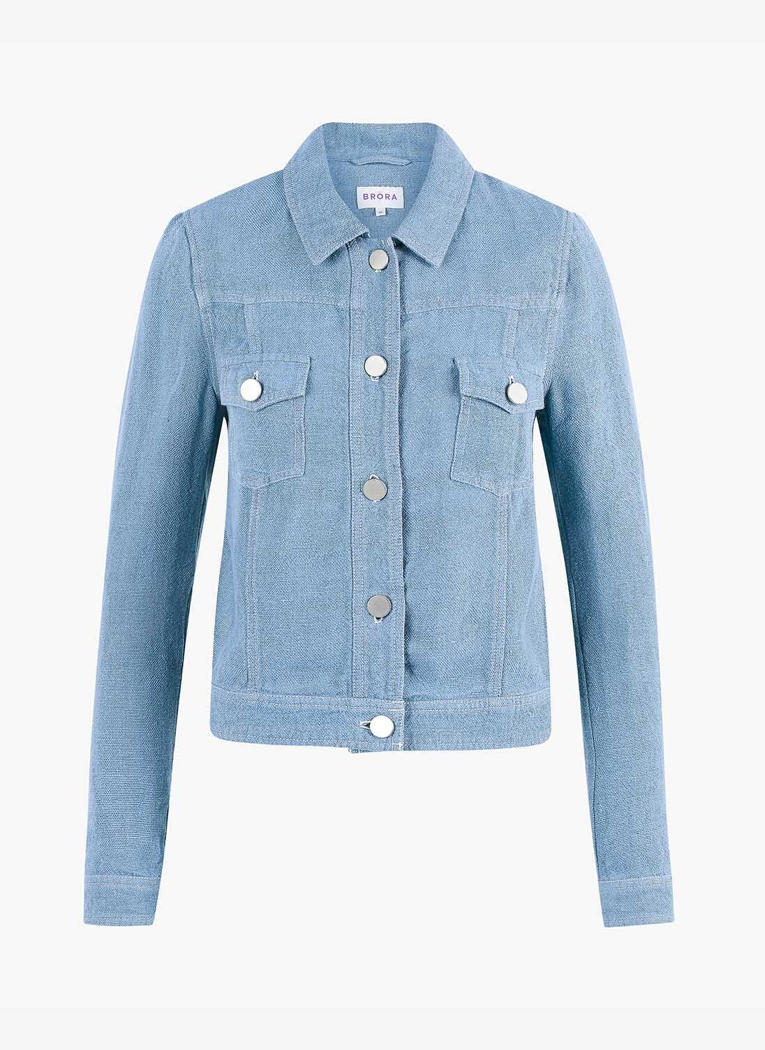 Periwinkle Linen Utility Jacket | Brora