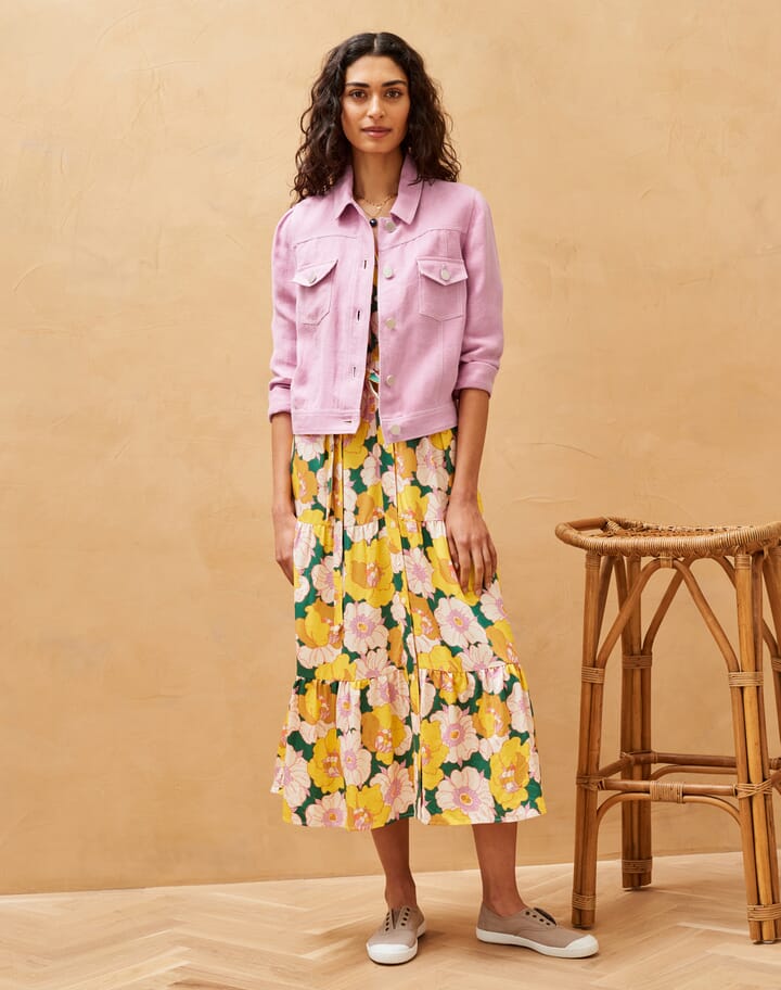 Linen Utility Jacket in Orchid | Women's Jackets | Brora Fashion